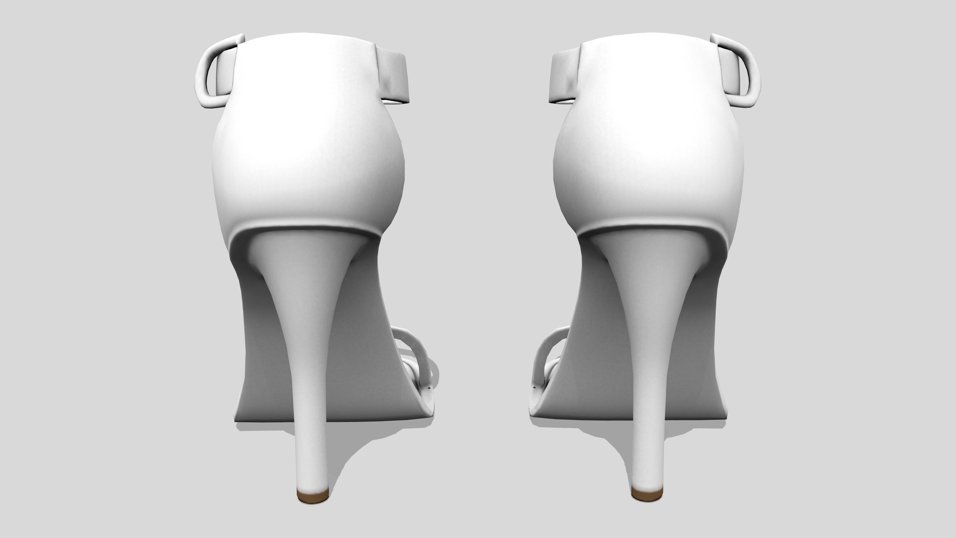 3D model White Straps High Heel Shoes VR / AR / low-poly | CGTrader