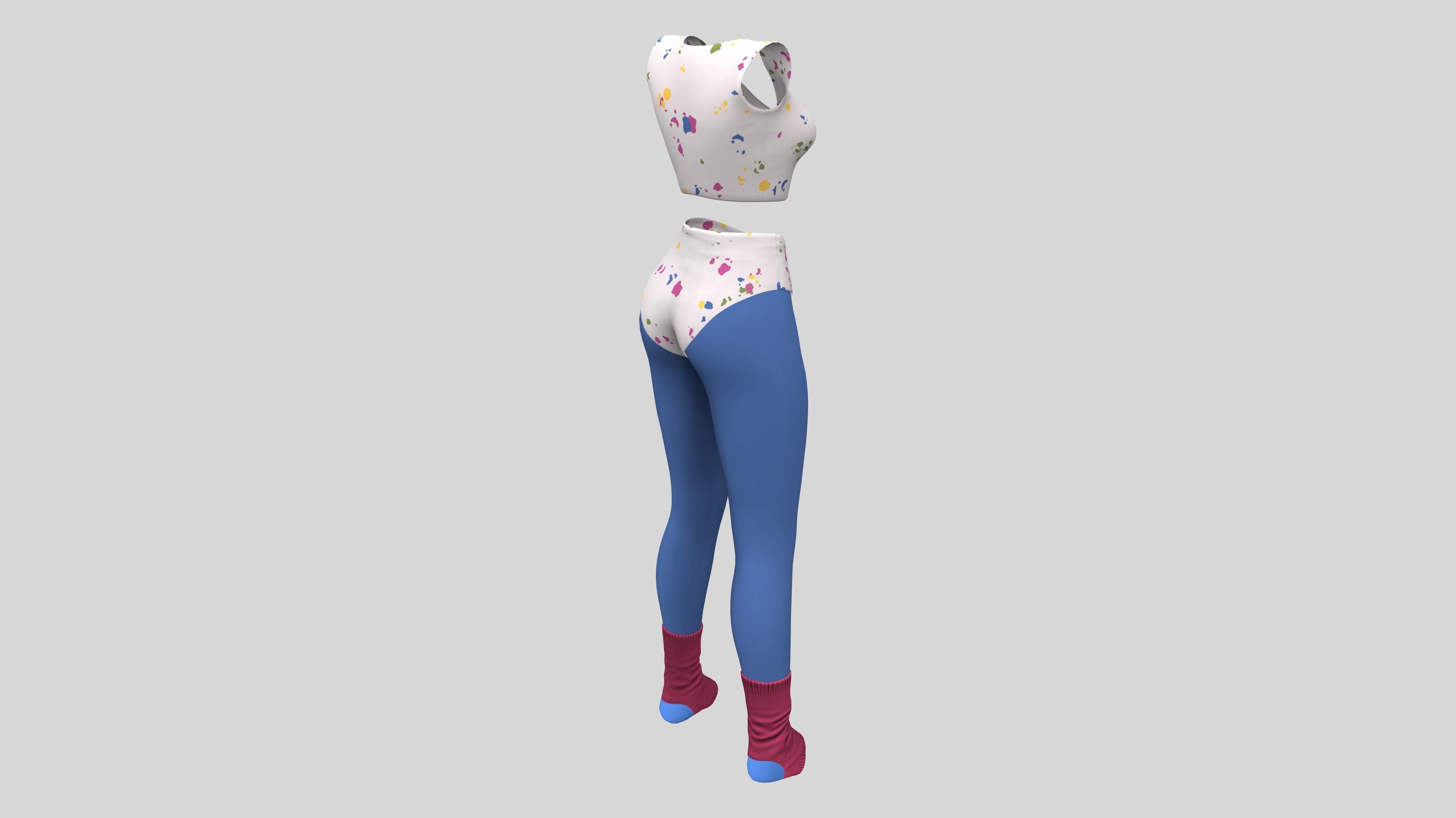 3D model 70s Aerobics Legwarmers And Leotard V2 VR / AR / low-poly ...