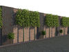 Brick Fence With Pleached Trees 3D model | CGTrader
