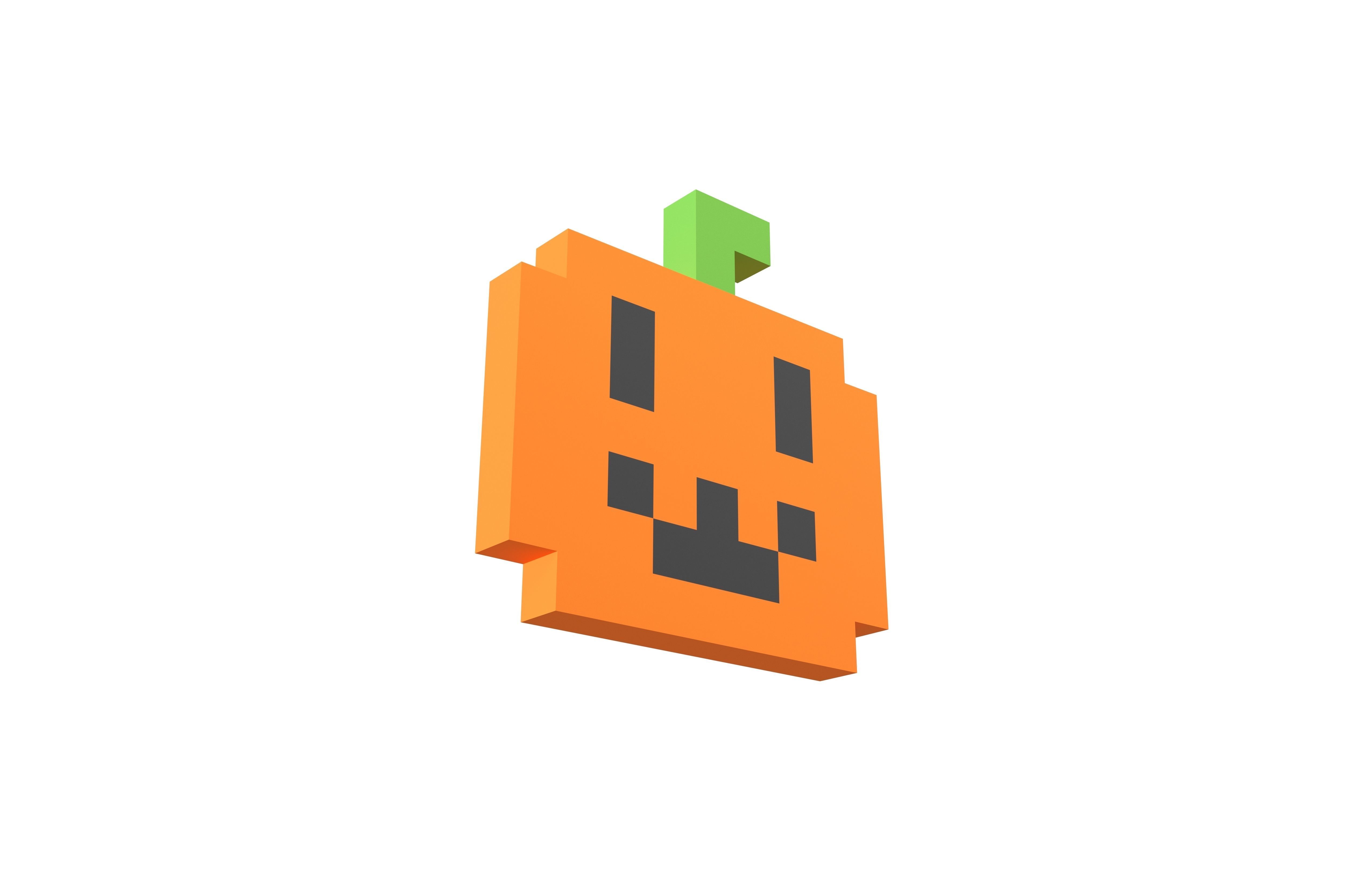 3D model Pixel Pumpkin V1 001 VR / AR / low-poly | CGTrader