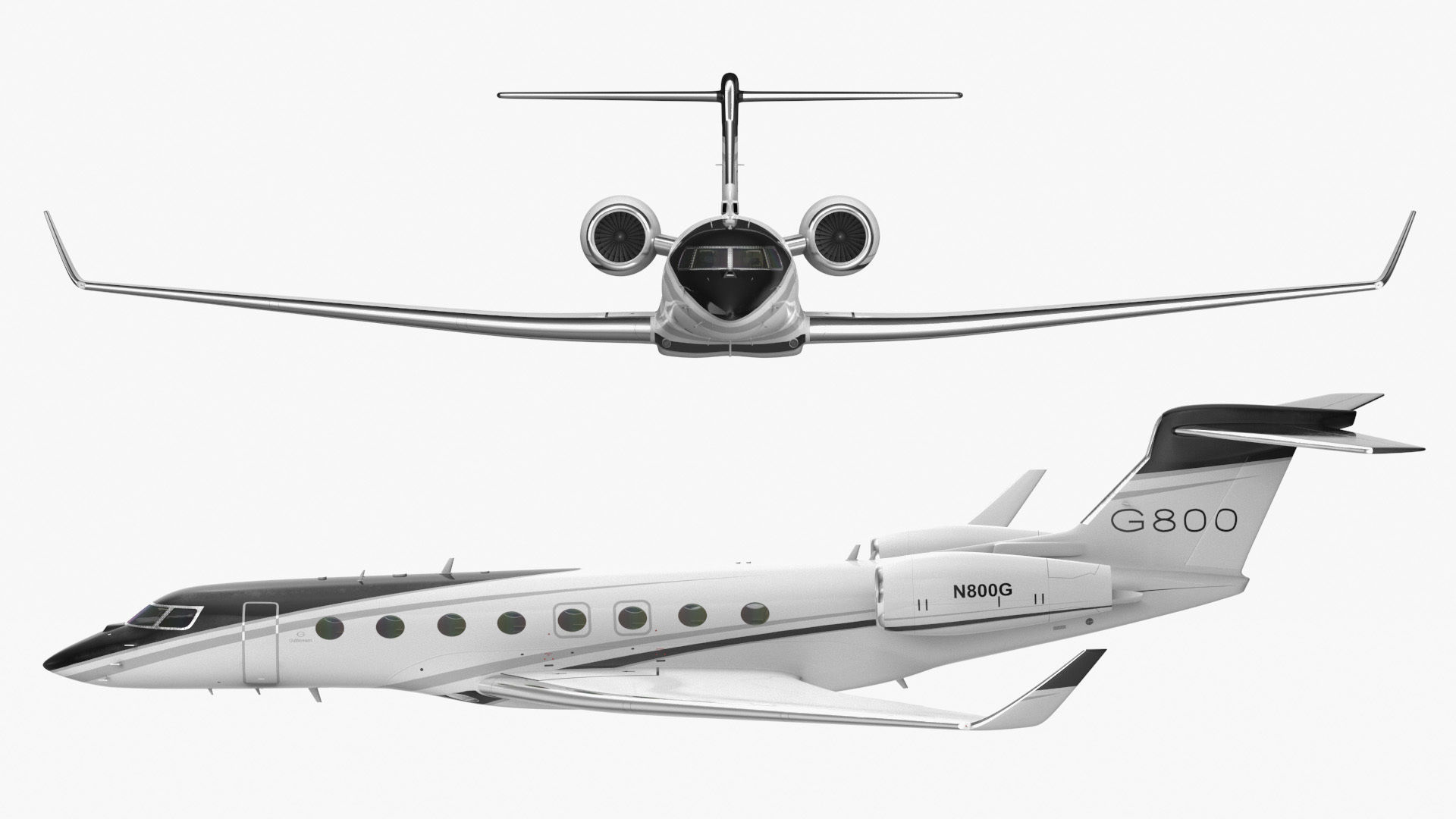 Large Business Jet Gulfstream G800 Flight 3D model | CGTrader