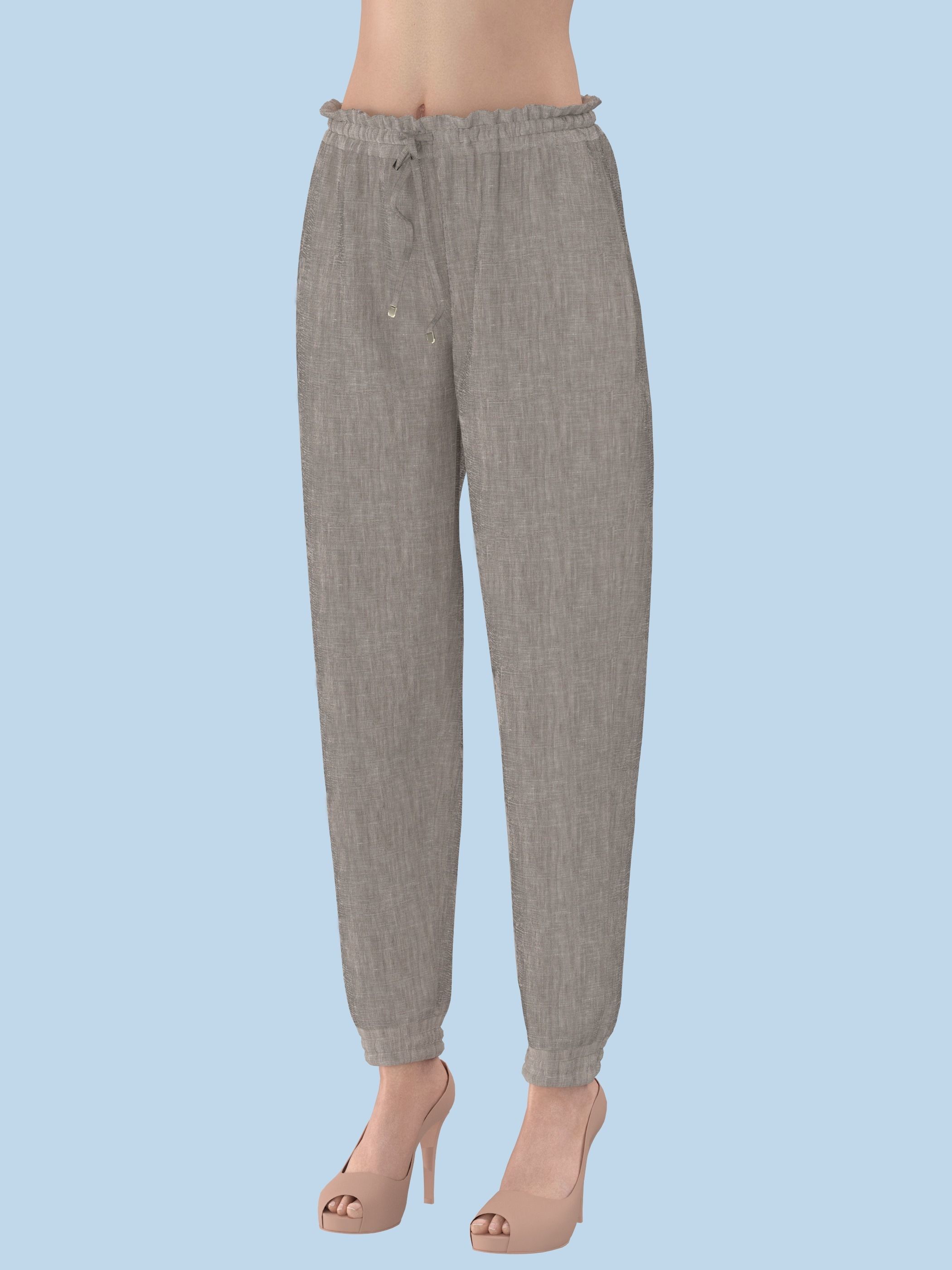 Linen Jogger 3D model | CGTrader