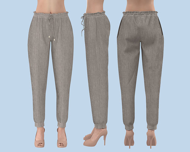 Linen Jogger 3D model | CGTrader
