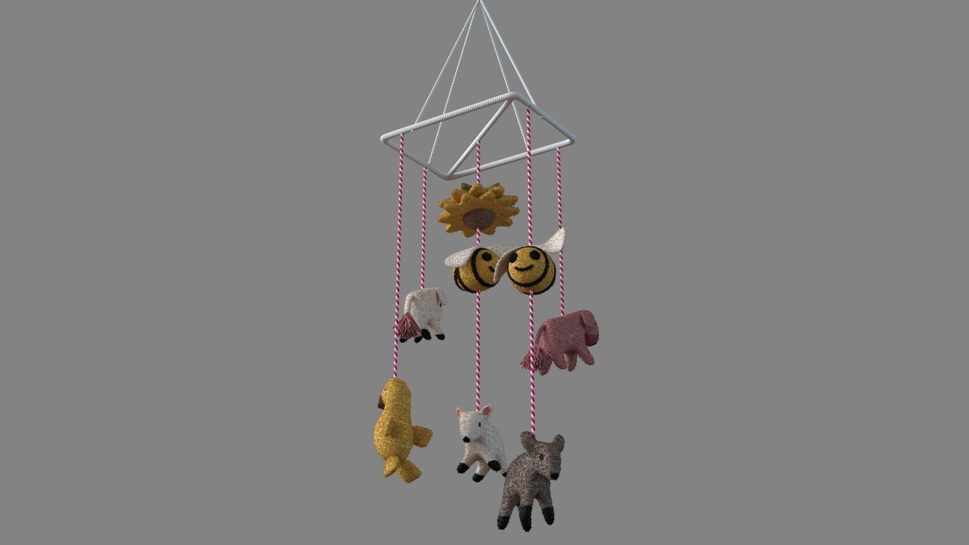 Wool Felt Farm Animal Mobile 3D model | CGTrader