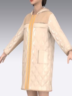 Puffle coat women 3DCLo Marvelous Clothes Model 3D model | CGTrader