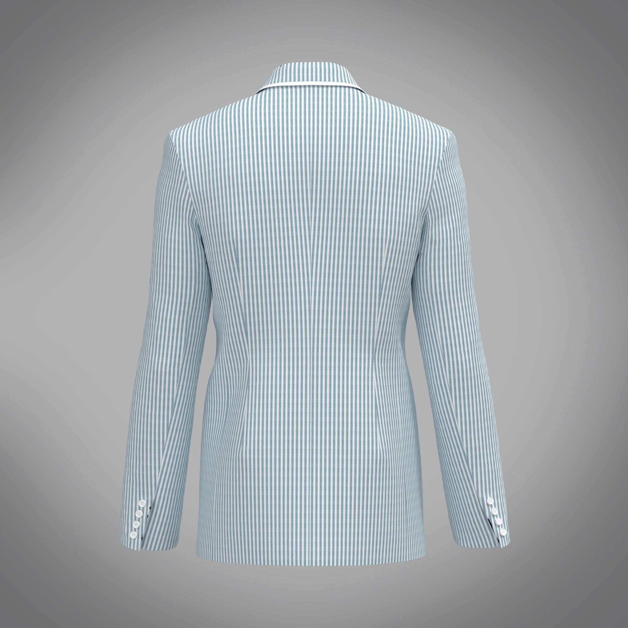 Stripe suit men with binding contrast 3D model | CGTrader