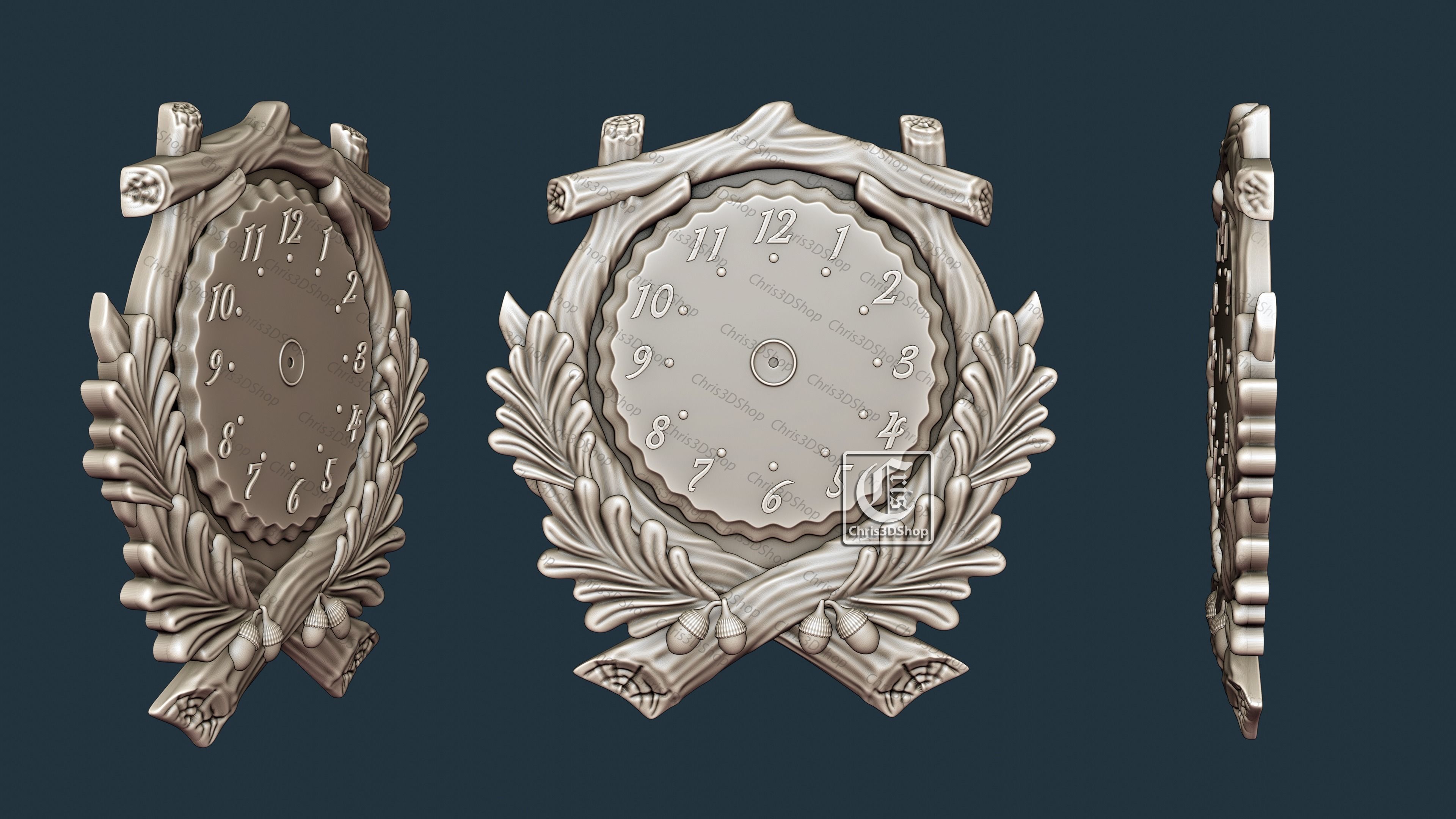 Wall Clock 15 - 3D STL file for CNC 3D model 3D printable | CGTrader