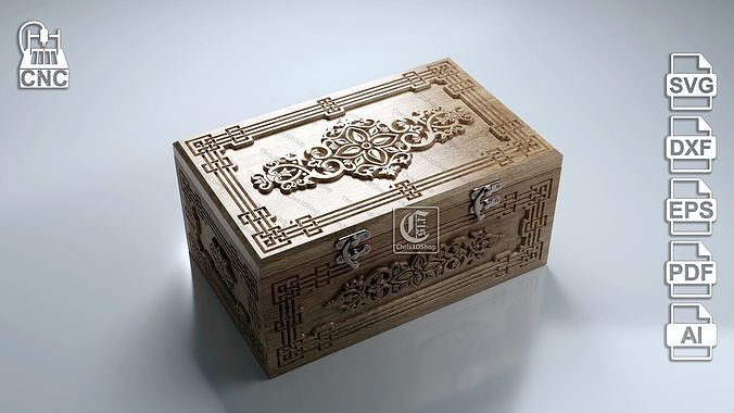 Wooden Box - Files For CNC 3D model 3D printable | CGTrader