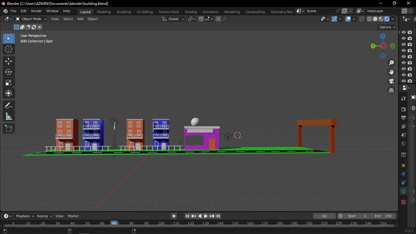building of goa 3D model animated | CGTrader