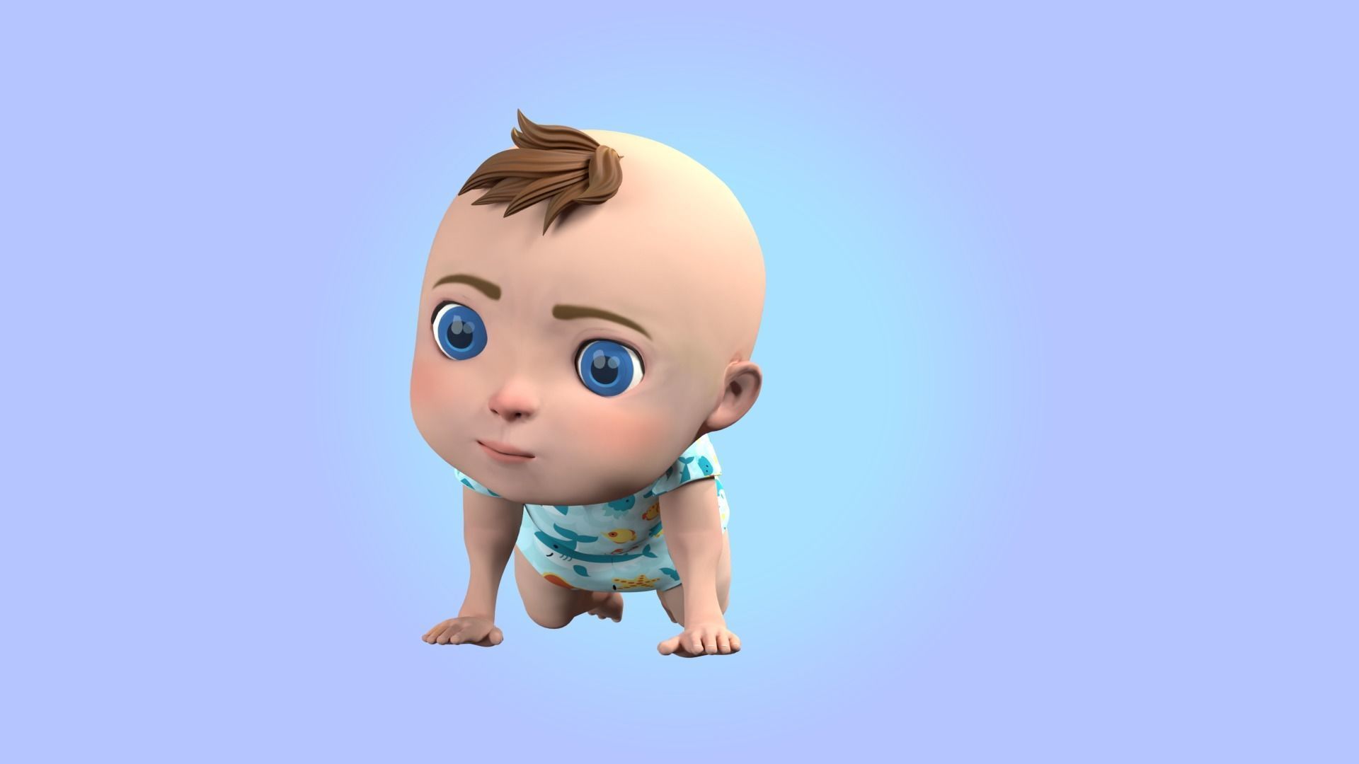 3D model Cartoon Baby Rigged 3D model VR / AR / low-poly | CGTrader