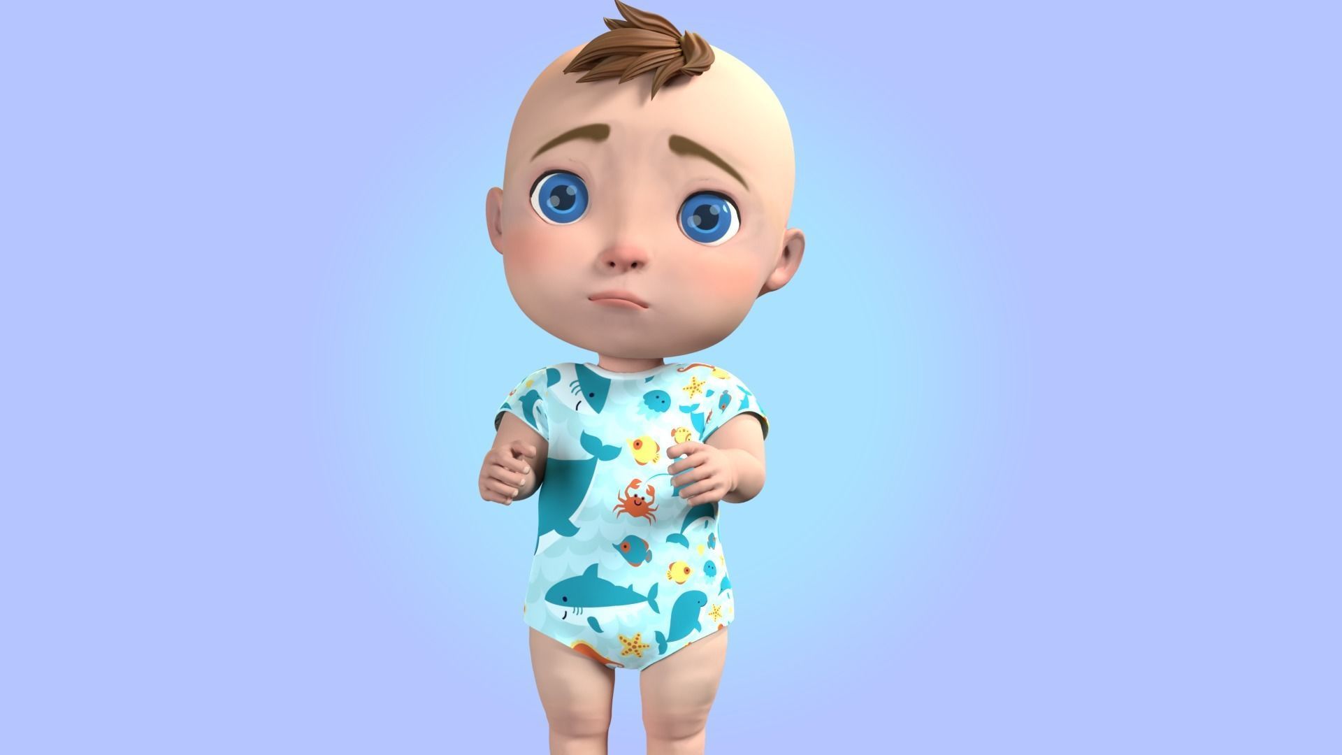 3D model Cartoon Baby Rigged 3D model VR / AR / low-poly | CGTrader