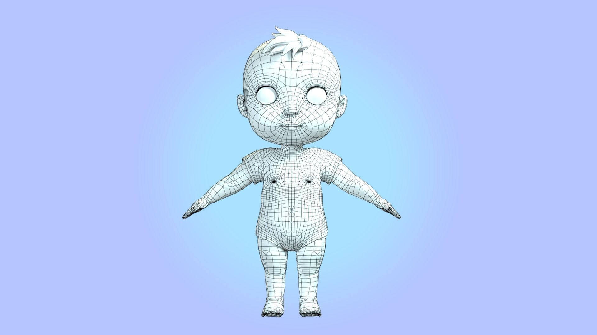 3D model Cartoon Baby Rigged 3D model VR / AR / low-poly | CGTrader