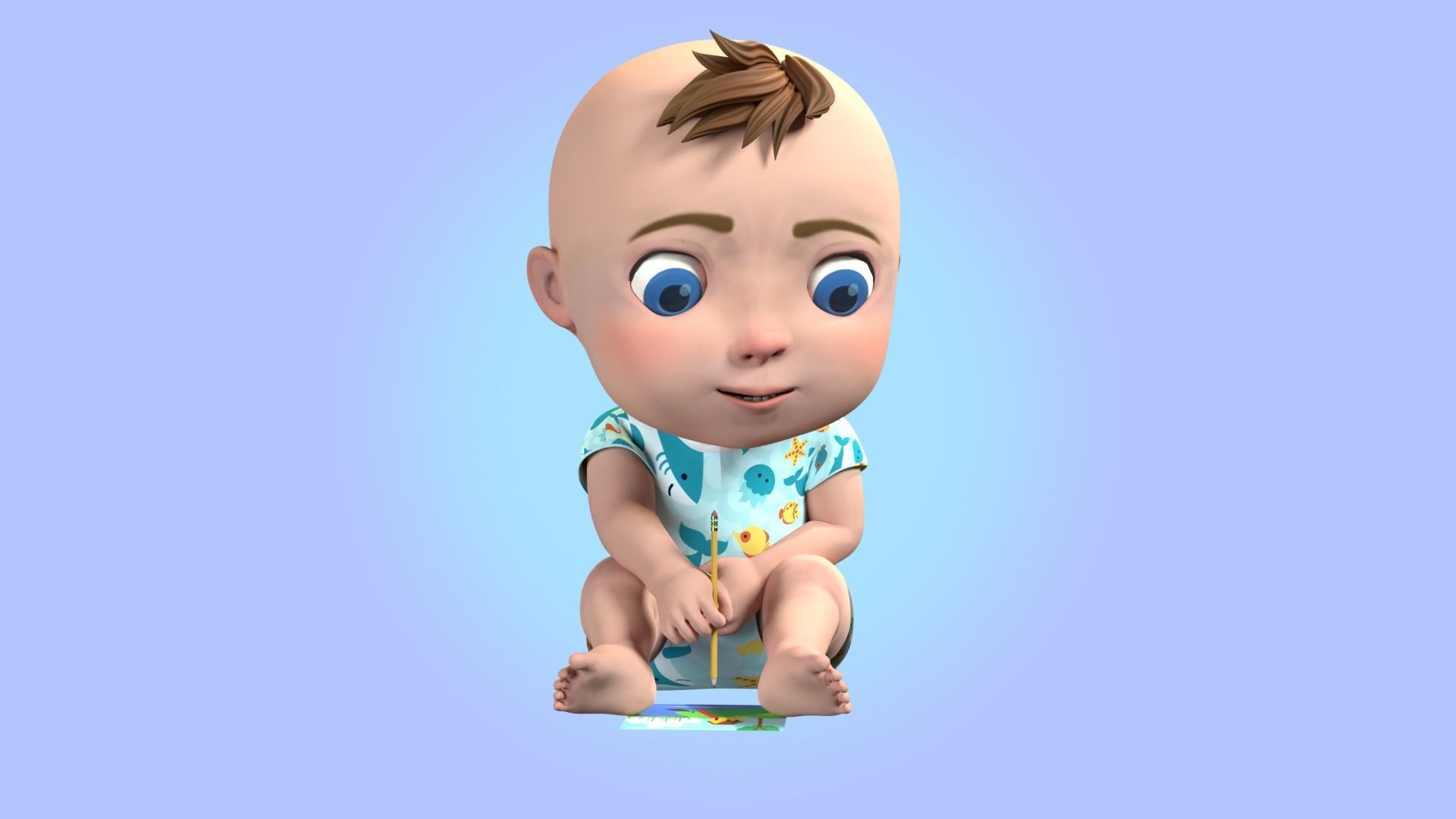 3D model Cartoon Baby Rigged 3D model VR / AR / low-poly | CGTrader