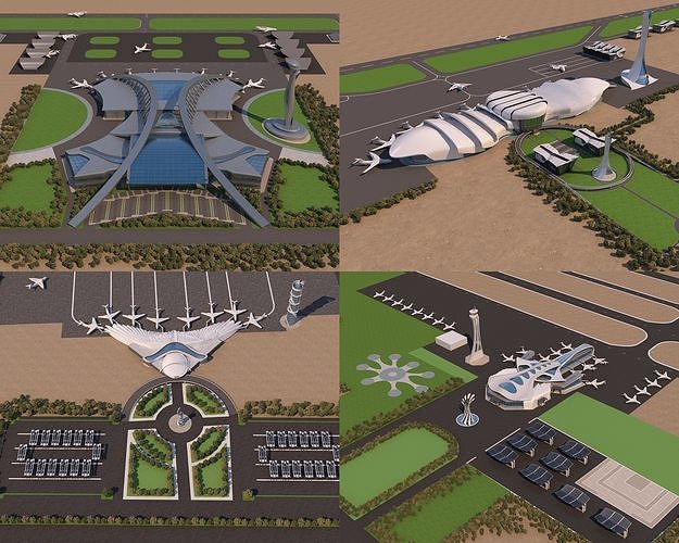 4 Scenes Projects - Architecture Airports - 2021 - Collection 02 | CGTrader