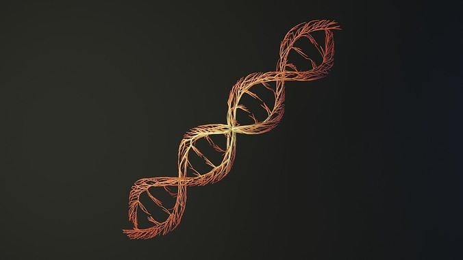 Human DNA made out of lines Unrolling growing animation 3D model ...