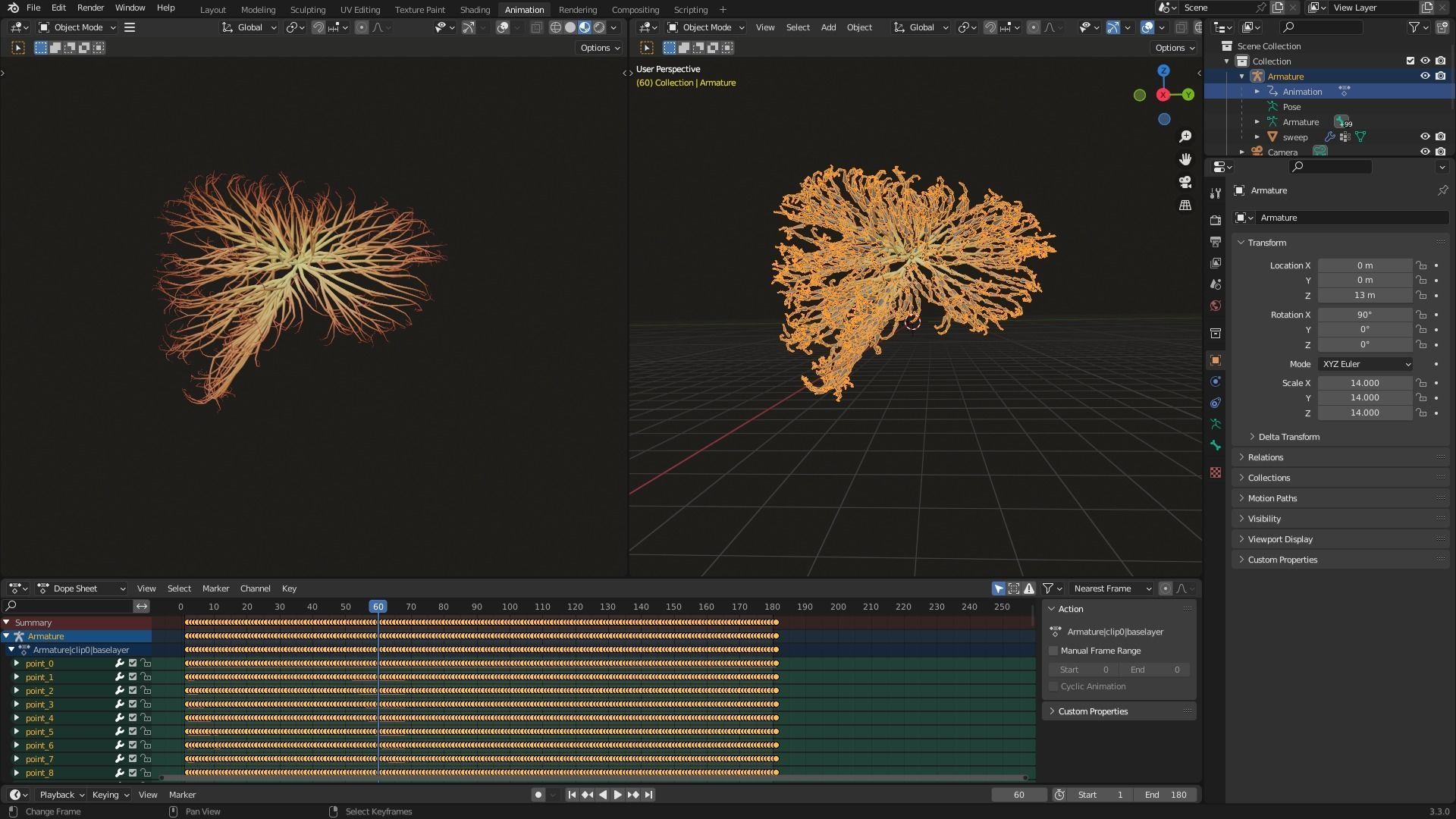Human liver made out of lines Unrolling growing animation 3D model ...