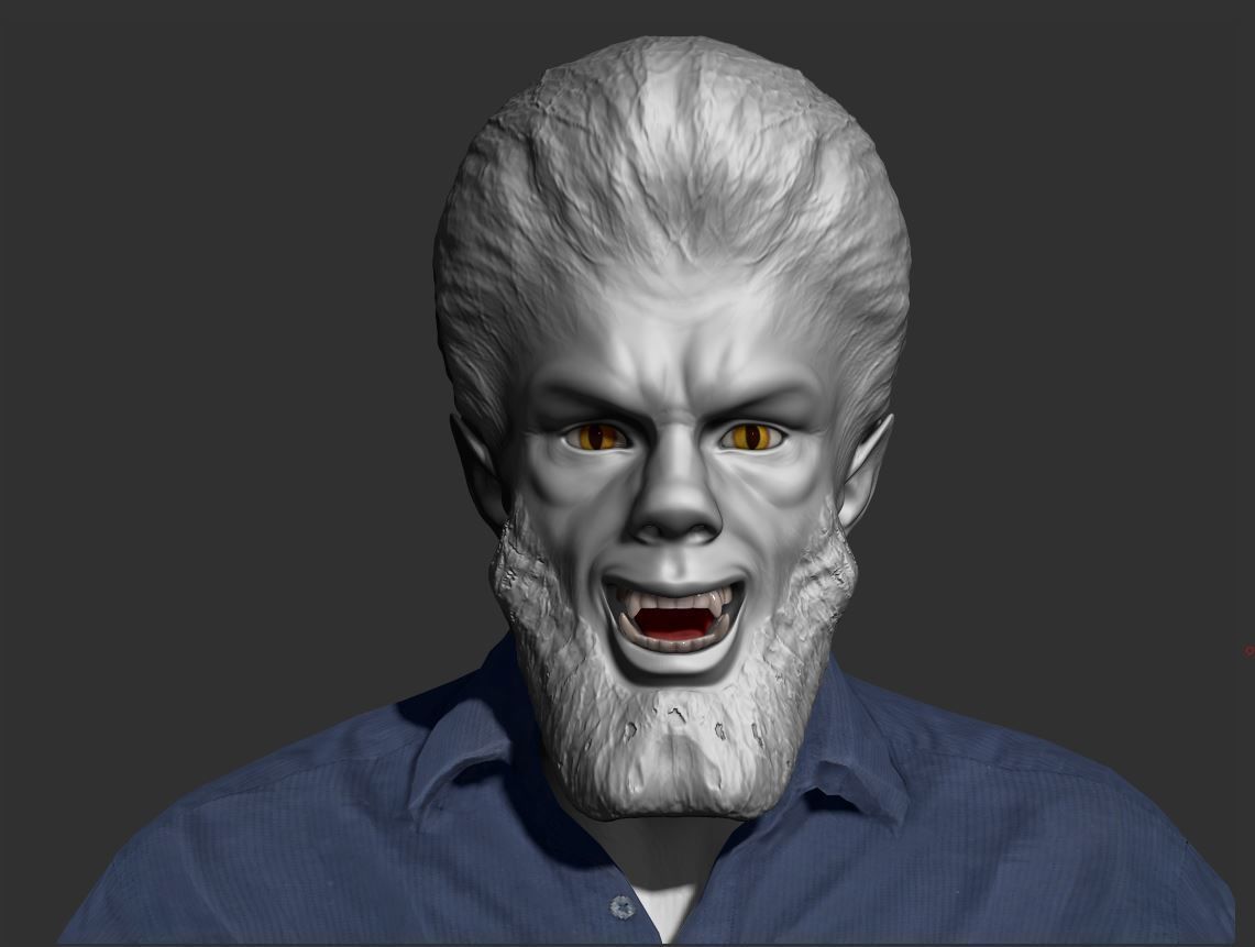3D model Wolfman werewolf with beard and eyes VR / AR / low-poly | CGTrader