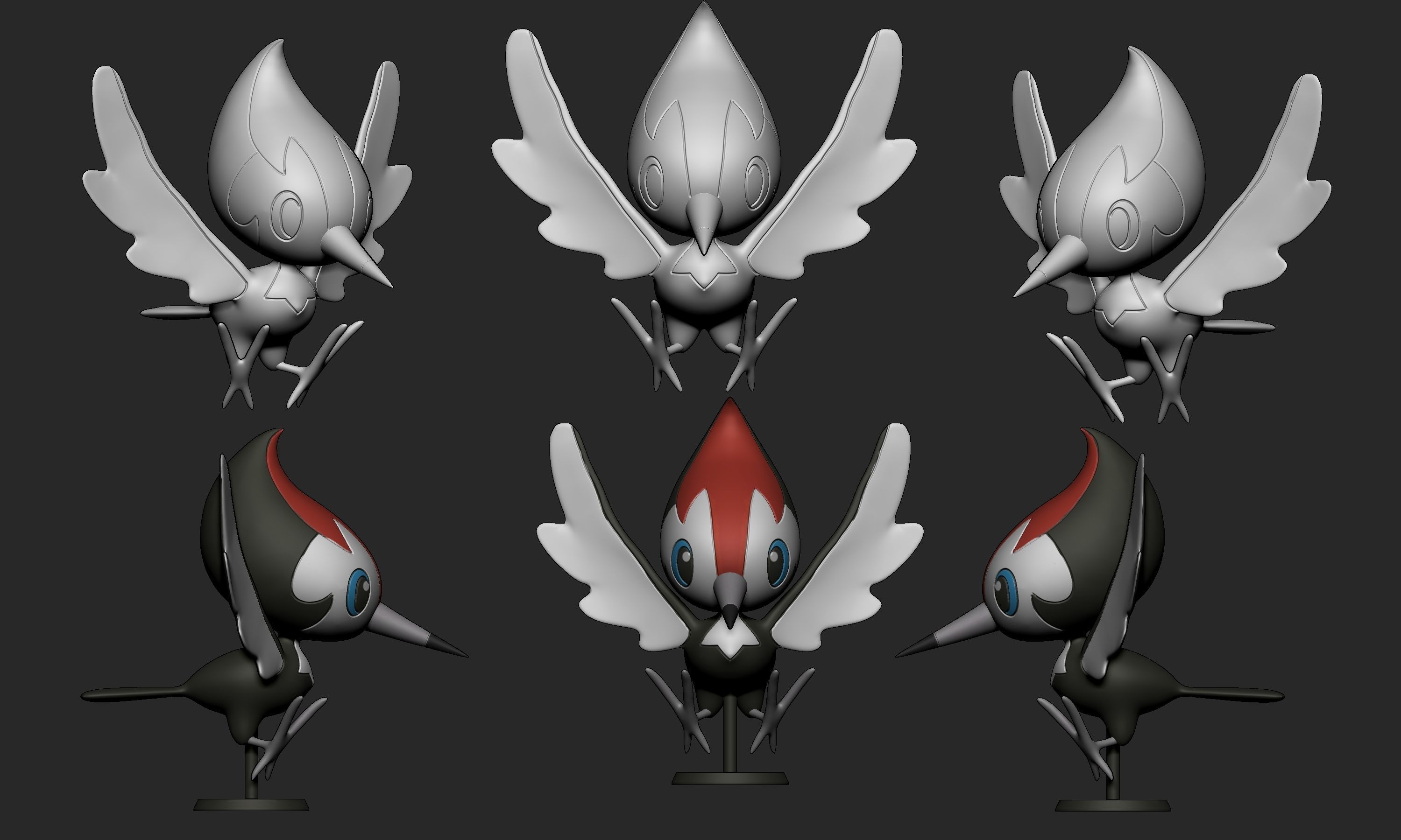 Pokemon - Pikipek with 2 poses 3D model 3D printable | CGTrader