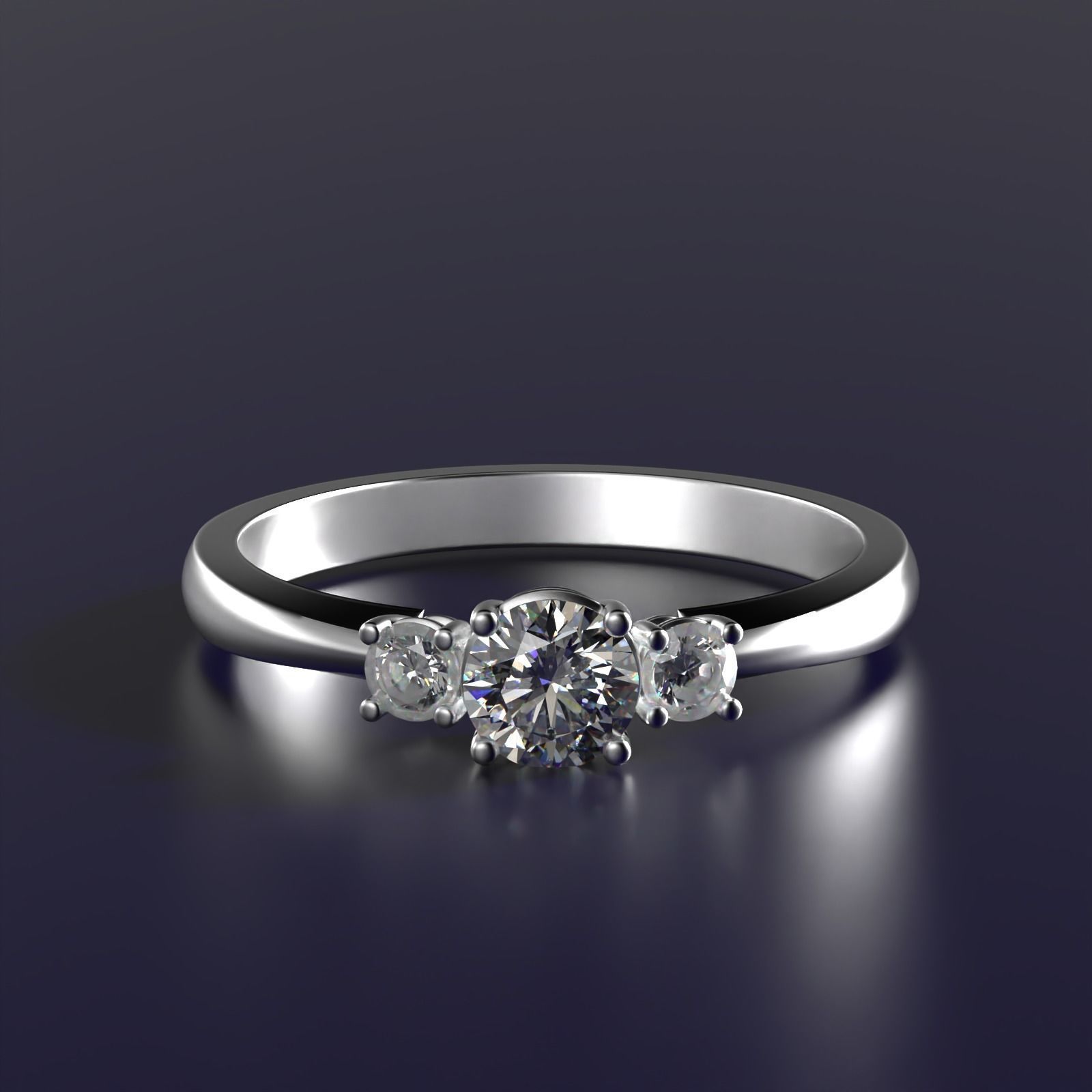 trilogy engagement ring 009 3D model 3D printable | CGTrader