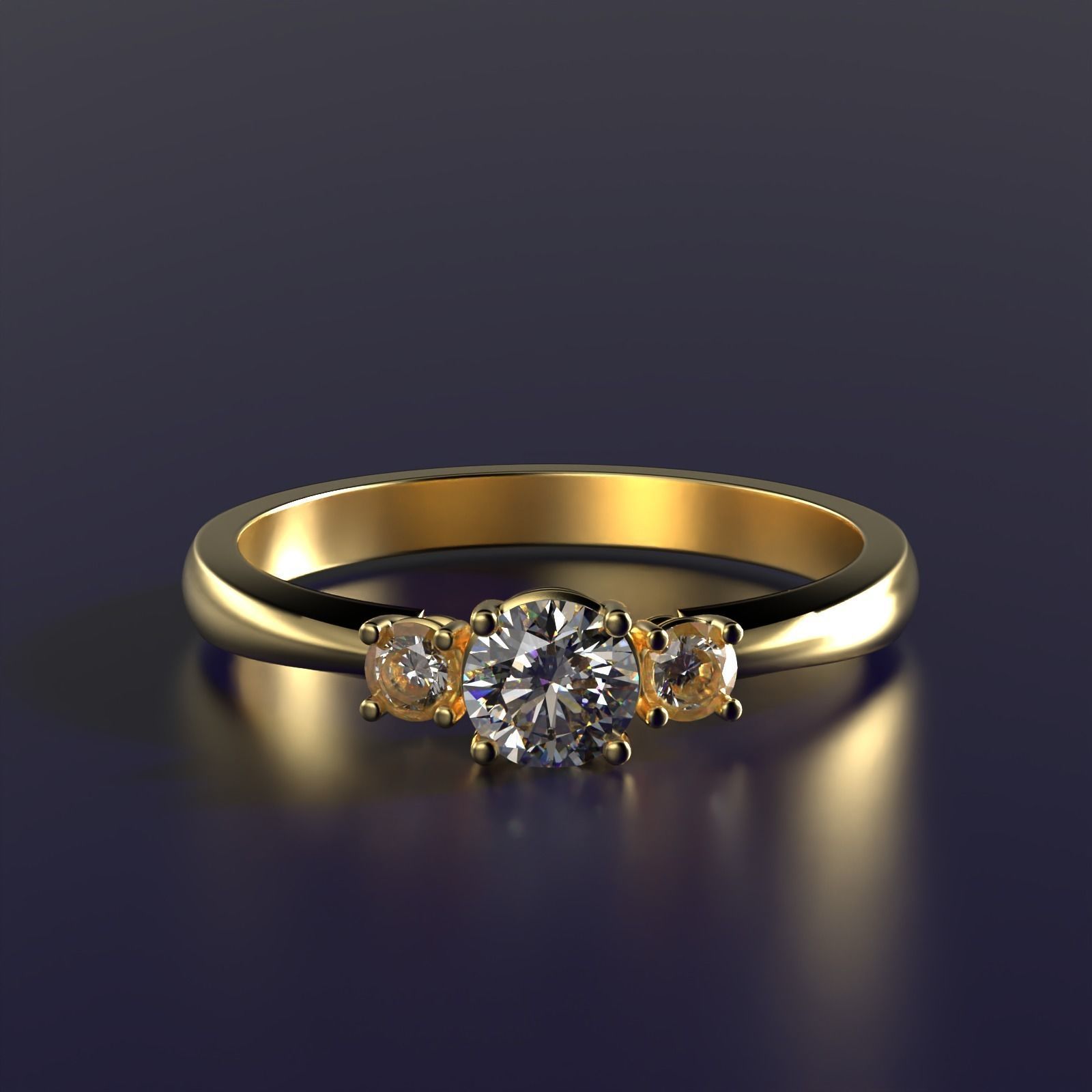 trilogy engagement ring 009 3D model 3D printable | CGTrader