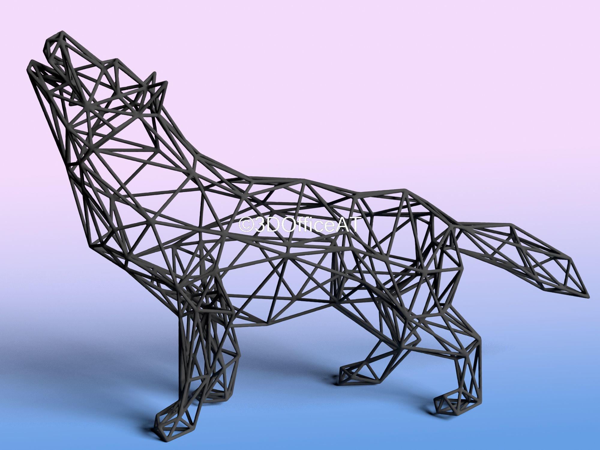 Wolf in Wire Art 3D model 3D printable | CGTrader