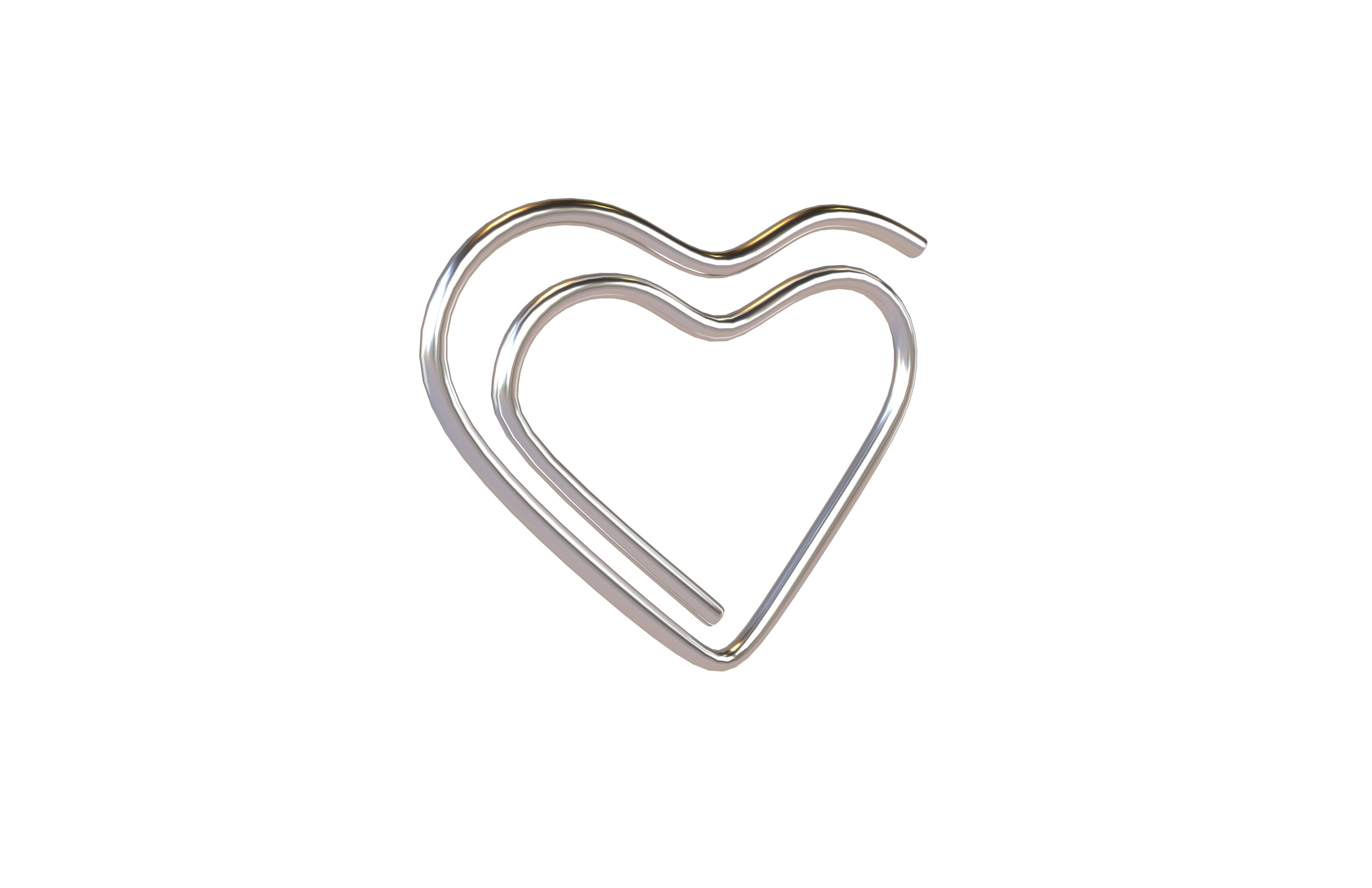 3D model Heart Paper Clip v1 002 VR / AR / low-poly | CGTrader