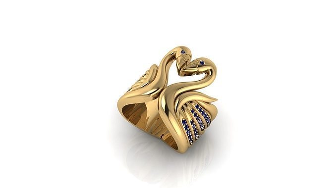 Swan Jewelry Ring 3D model 3D printable | CGTrader