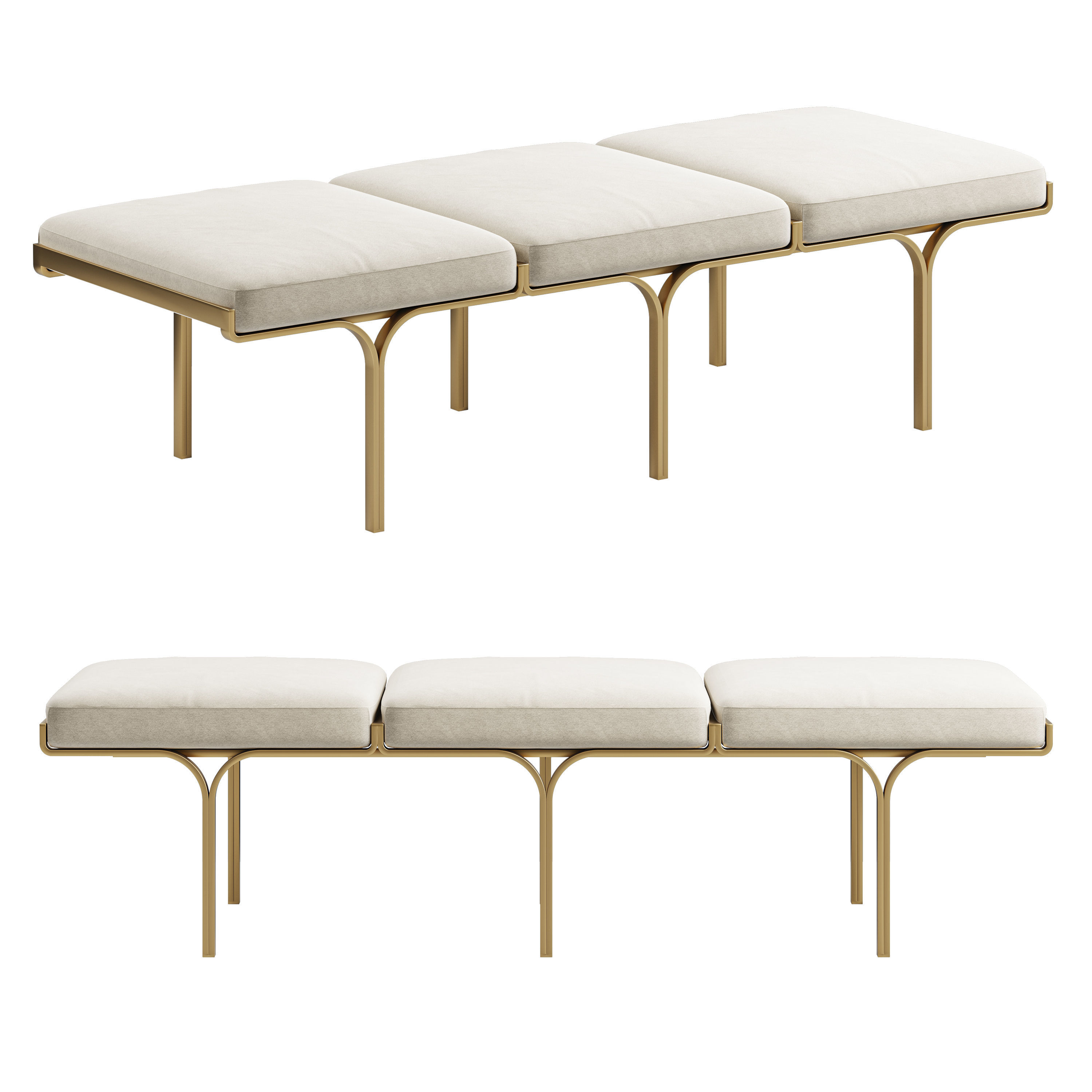 Restoration Hardware 1960S LINK BENCH 3D model | CGTrader