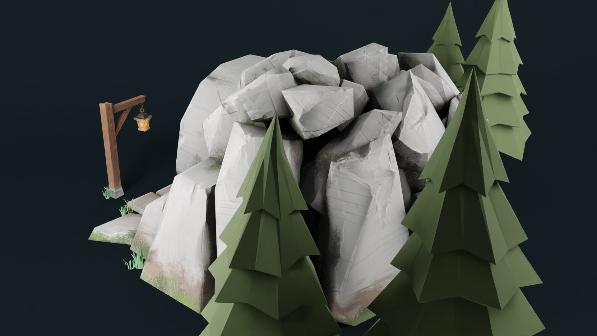 3D model Stylized Cave VR / AR / low-poly | CGTrader