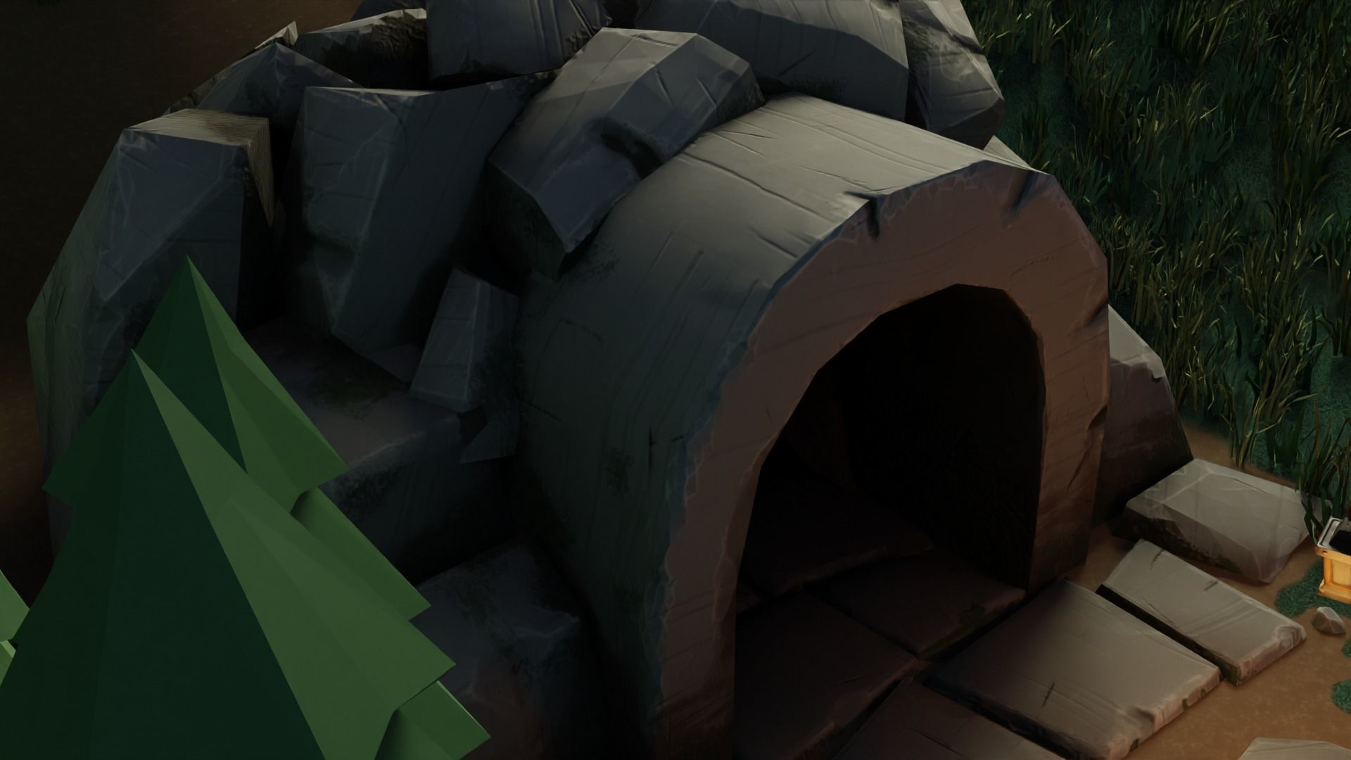 3D model Stylized Cave VR / AR / low-poly | CGTrader