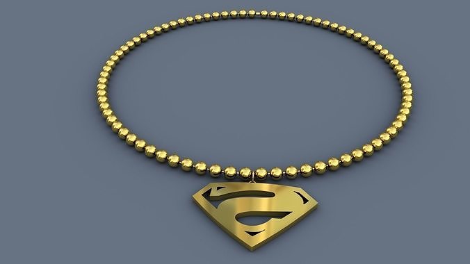 Gold Chain Necklace Superman 3D model 3D printable | CGTrader