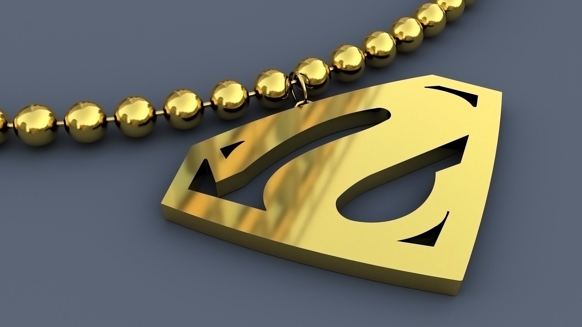 Gold Chain Necklace Superman 3D model 3D printable | CGTrader