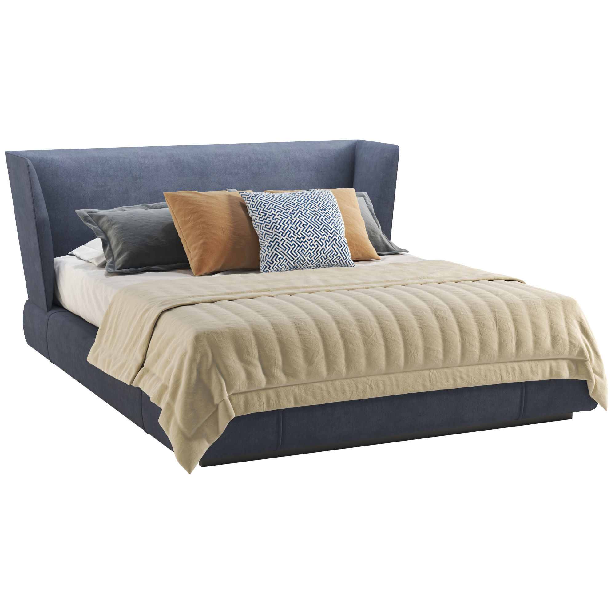 Minotti Reeves Bed free 3D model | CGTrader