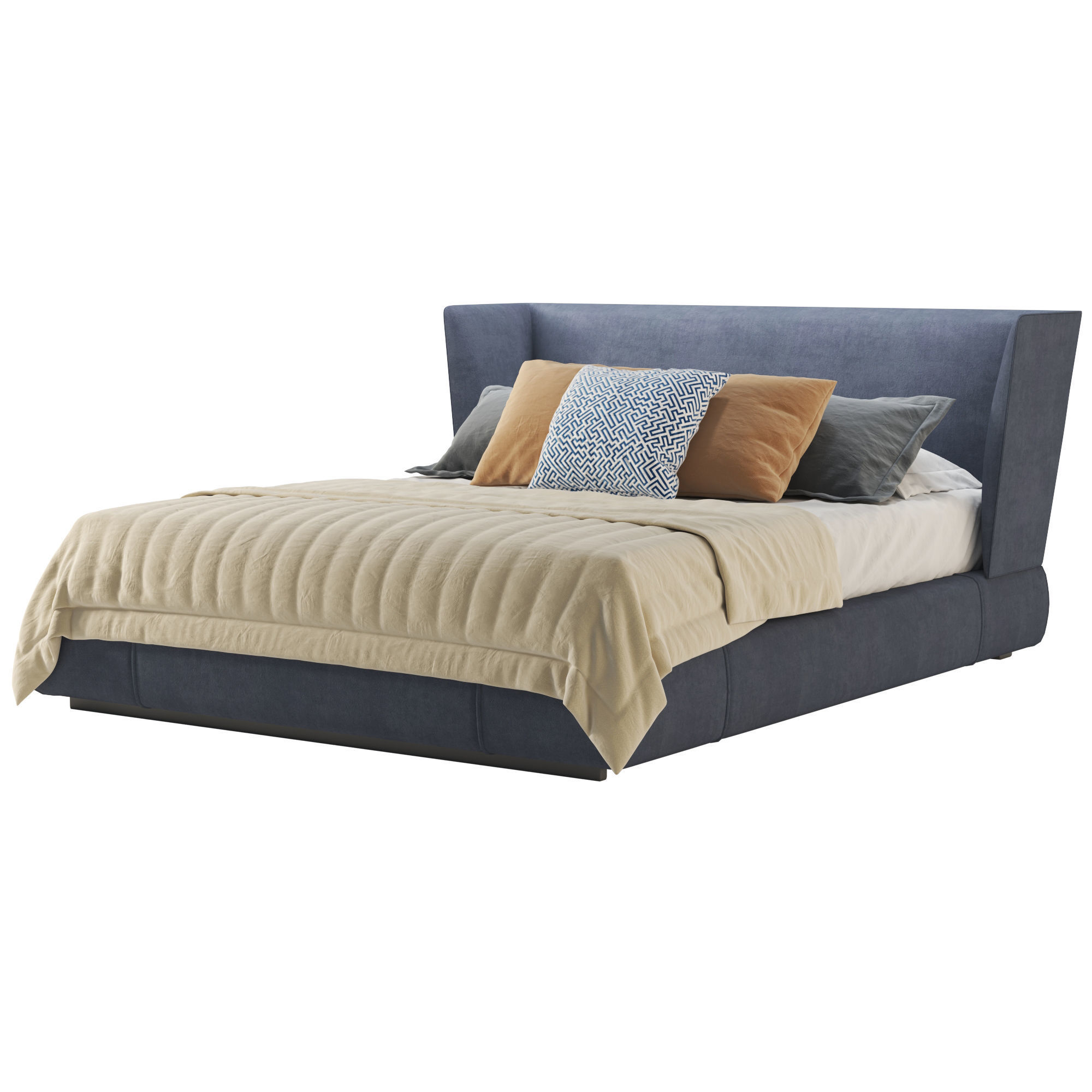 Minotti Reeves Bed free 3D model | CGTrader