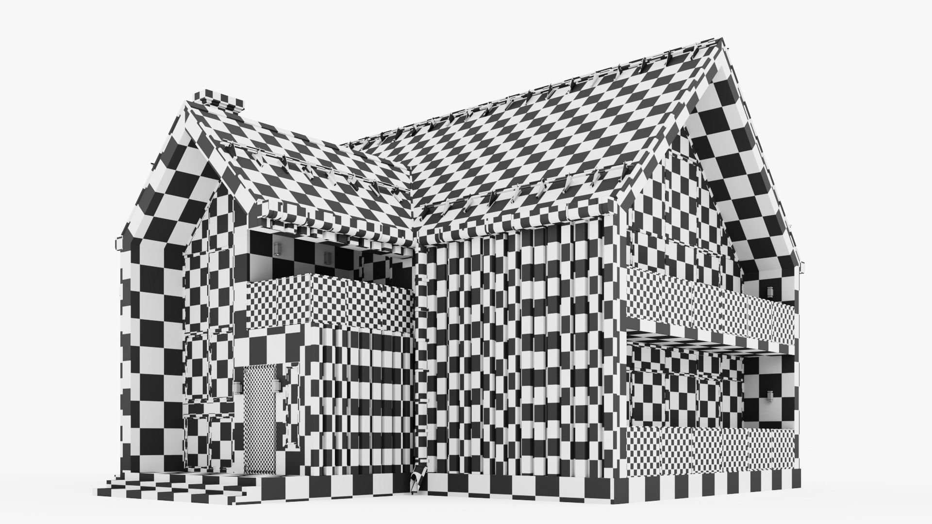 Barnhouse with terraces and balconies 3D model | CGTrader