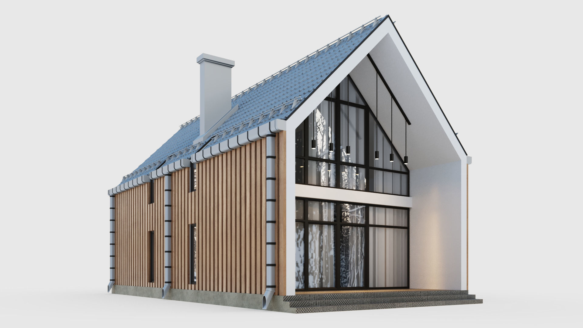 Barnhouse with terraces and balconies 3D model | CGTrader