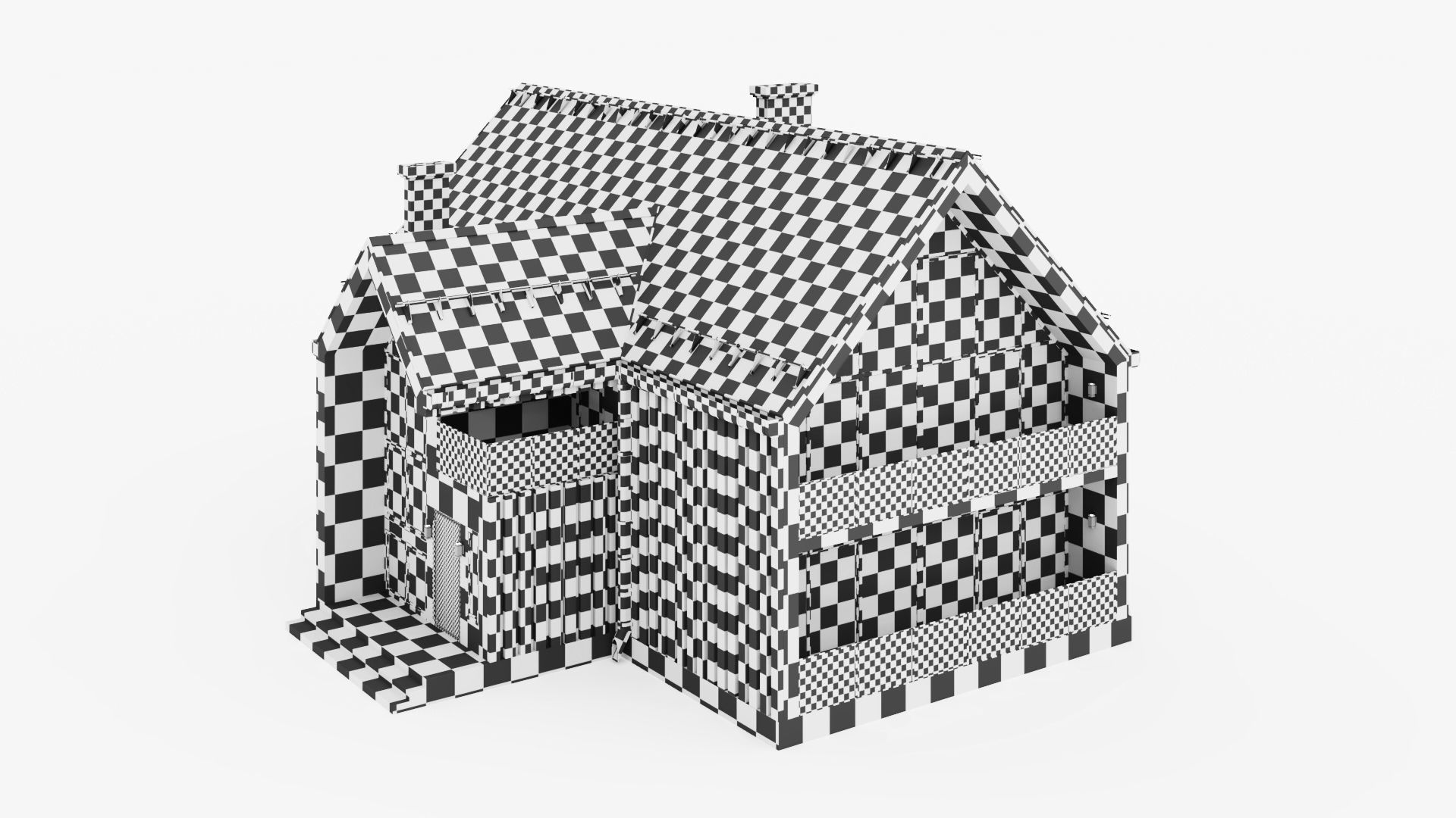 Barnhouse with terraces and balconies 3D model | CGTrader