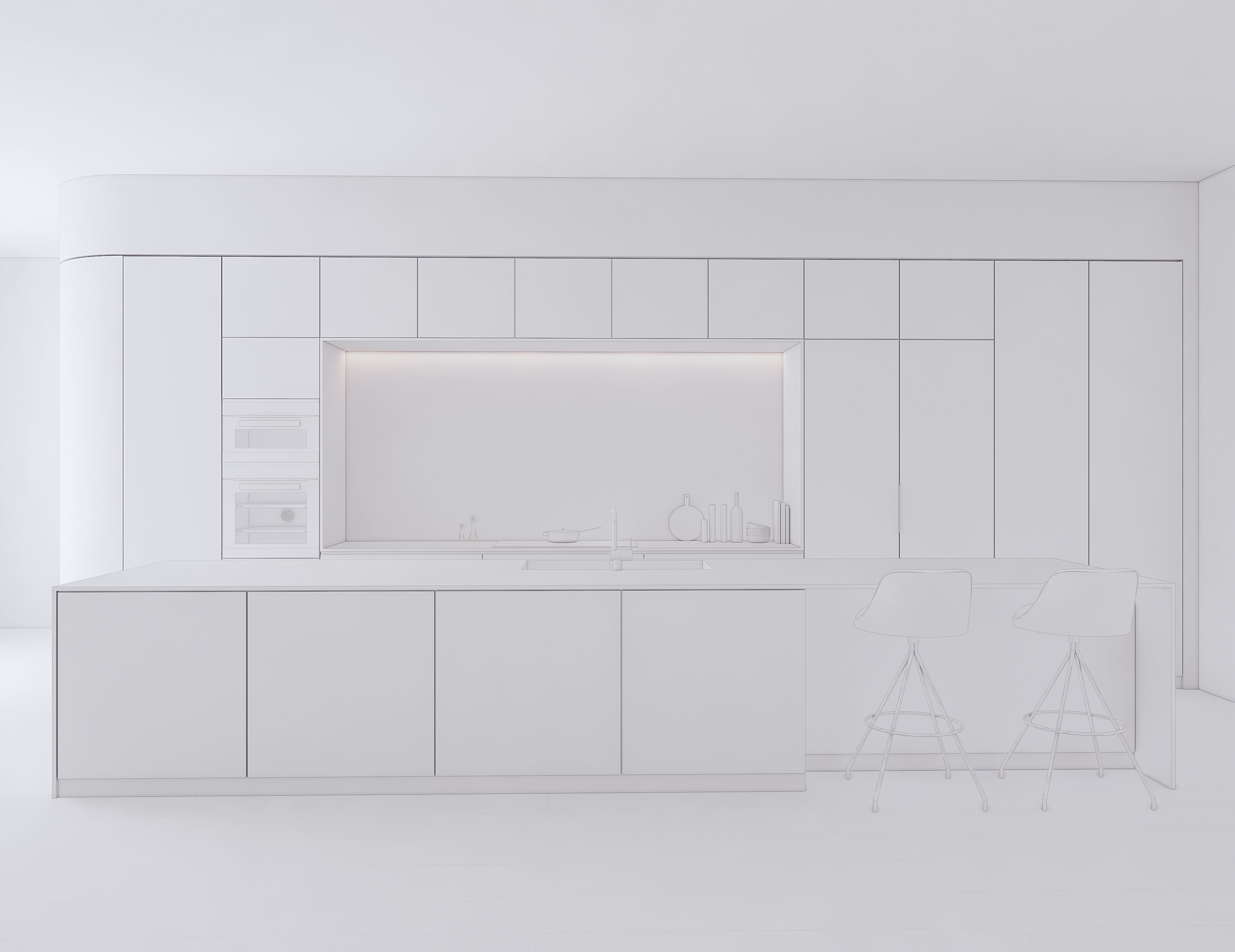 3D model Modern Kitchen Created in Revit 12 VR / AR / low-poly | CGTrader