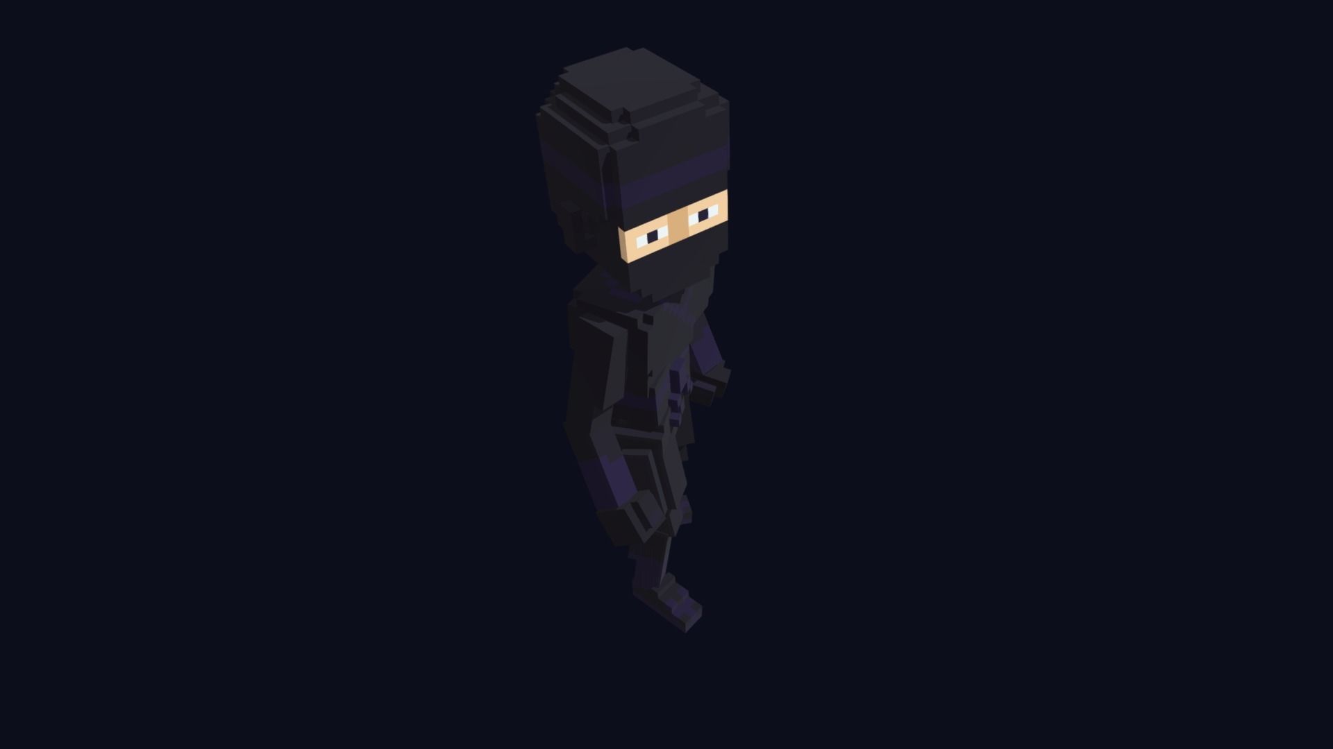 Ninja Character - 3D Voxel Model free VR / AR / low-poly 3D model ...