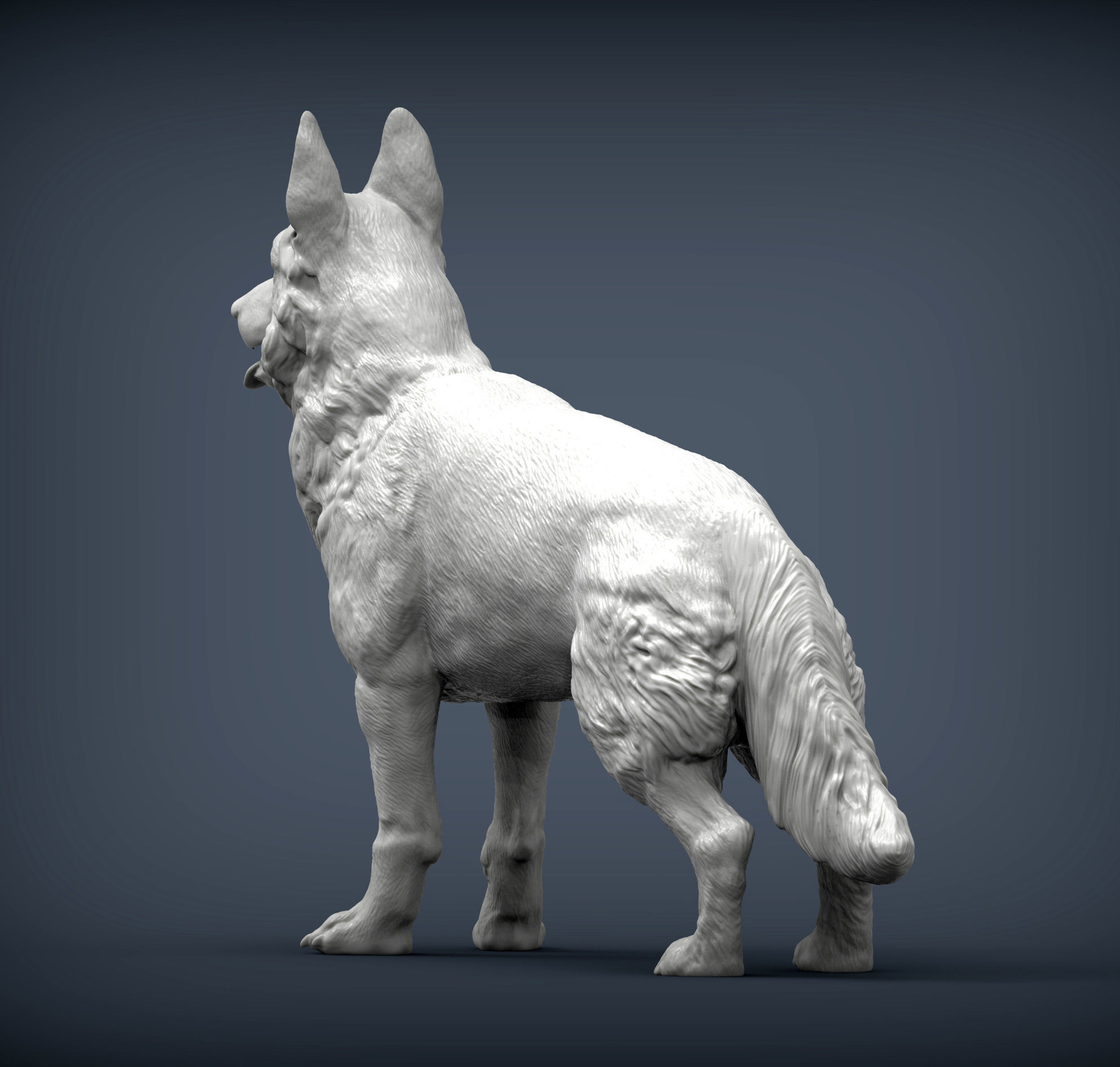 German Shepherd 3D model 3D printable | CGTrader