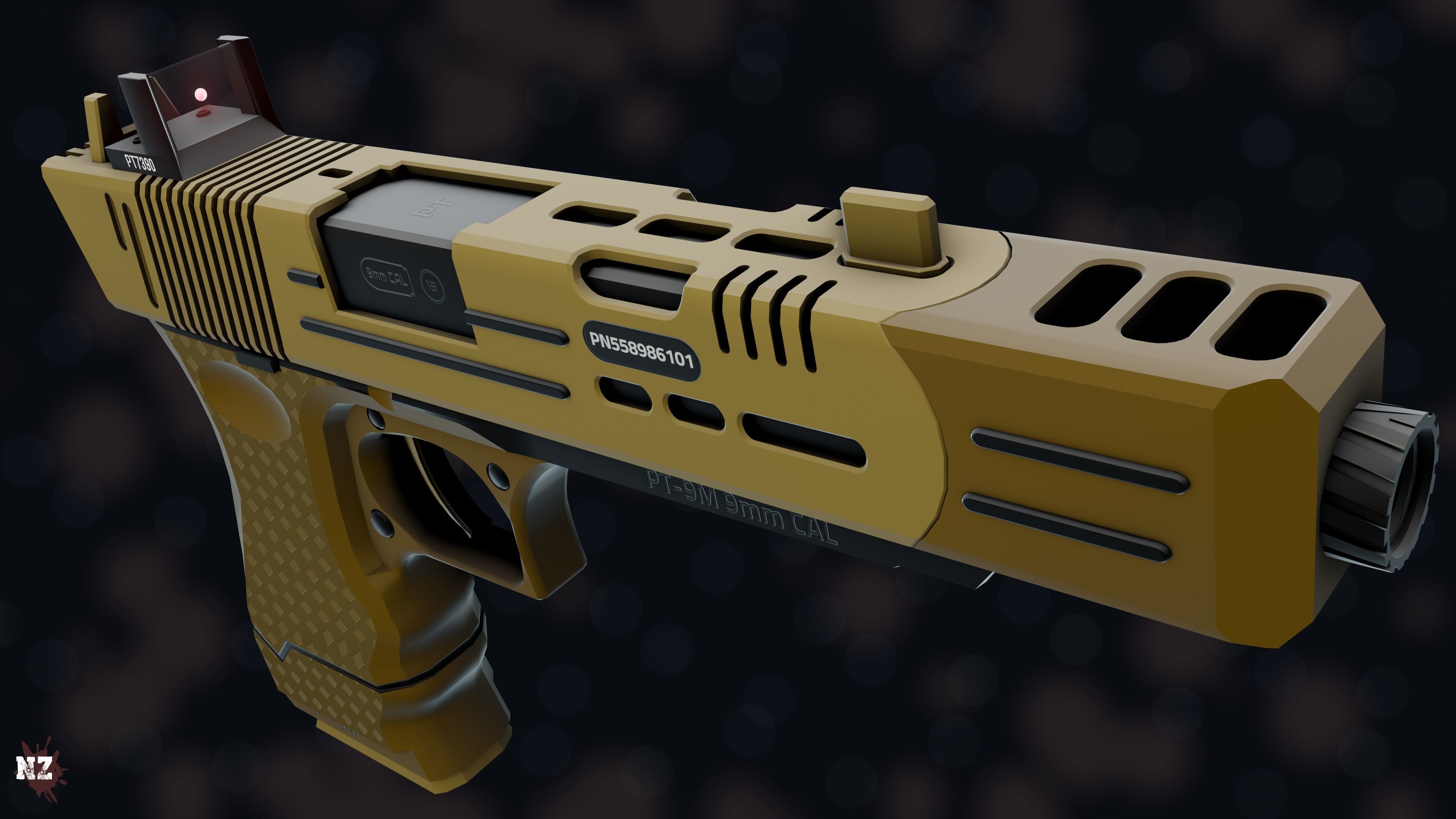 NZ PT-9M Pistol free VR / AR / low-poly 3D model | CGTrader