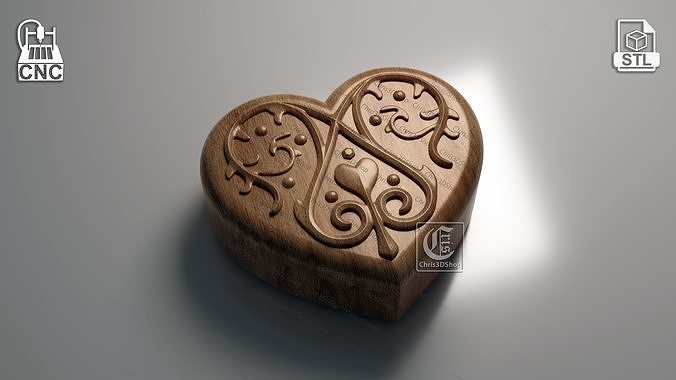 Heart Jewelry Box 2 - Files for CNC and 3D Printer 3D model 3D ...