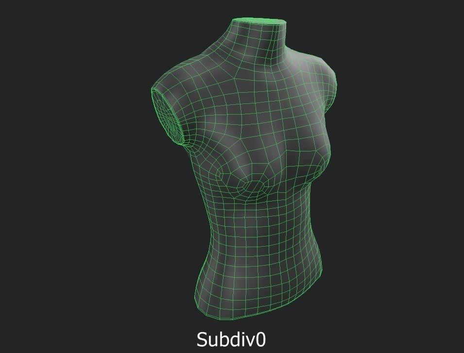 3D model Mannequin Female Torso M02 VR / AR / low-poly | CGTrader