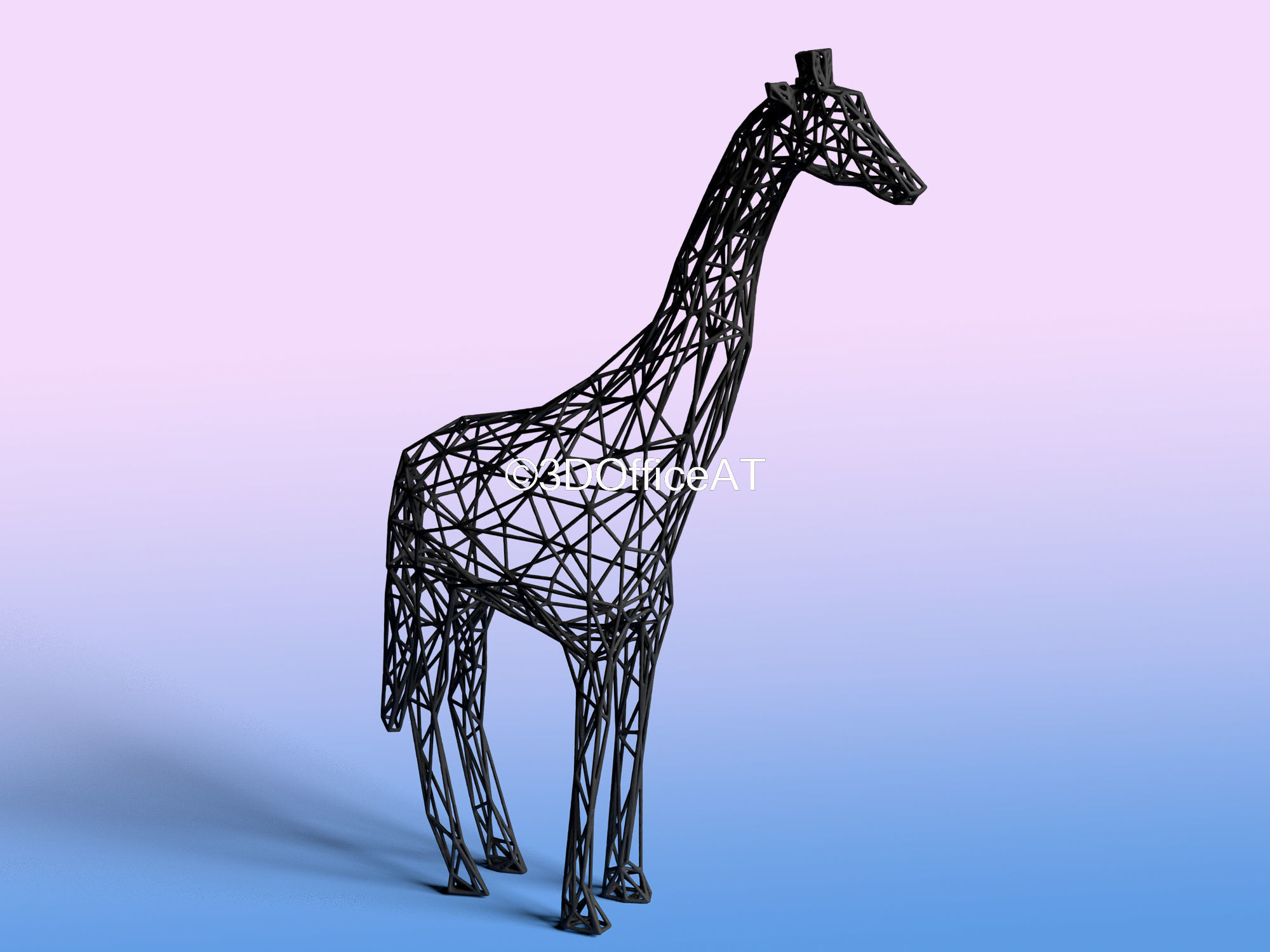 Giraffe Wire Frame Art - Resin Printing free 3D model 3D printable ...