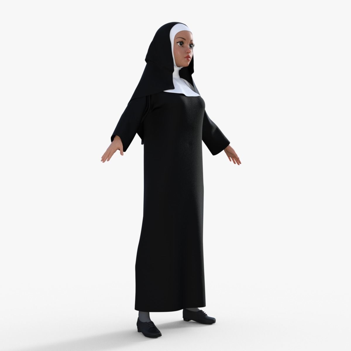 Cartoon Nun Woman Character 3D model | CGTrader