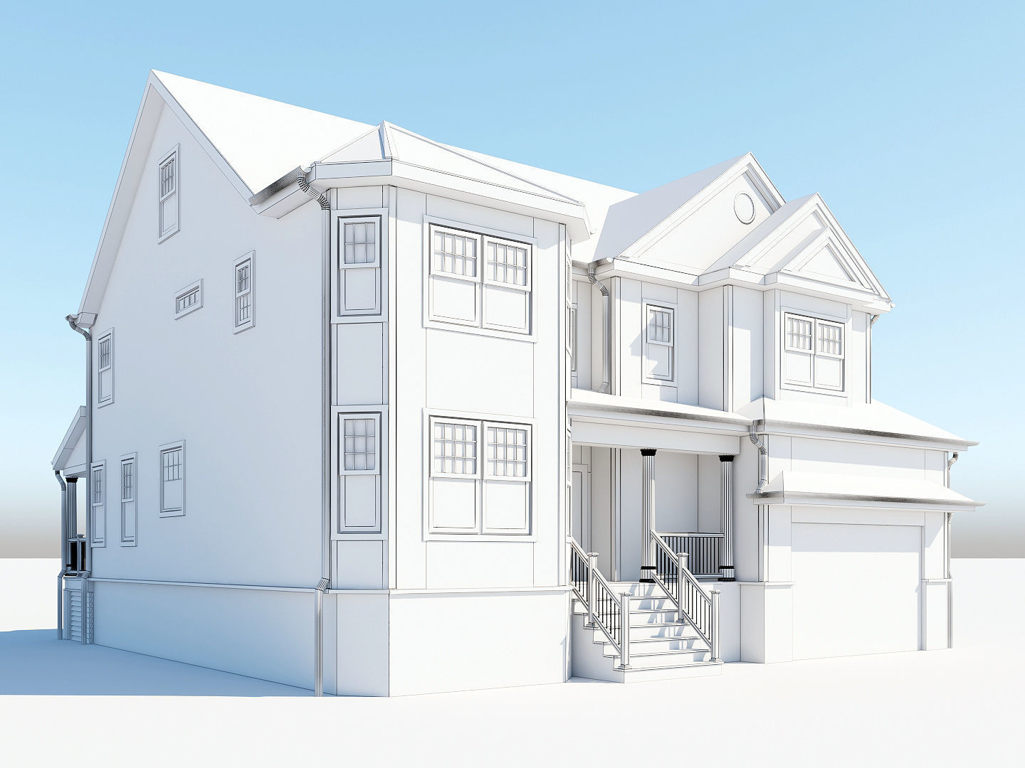 American house 3D model | CGTrader