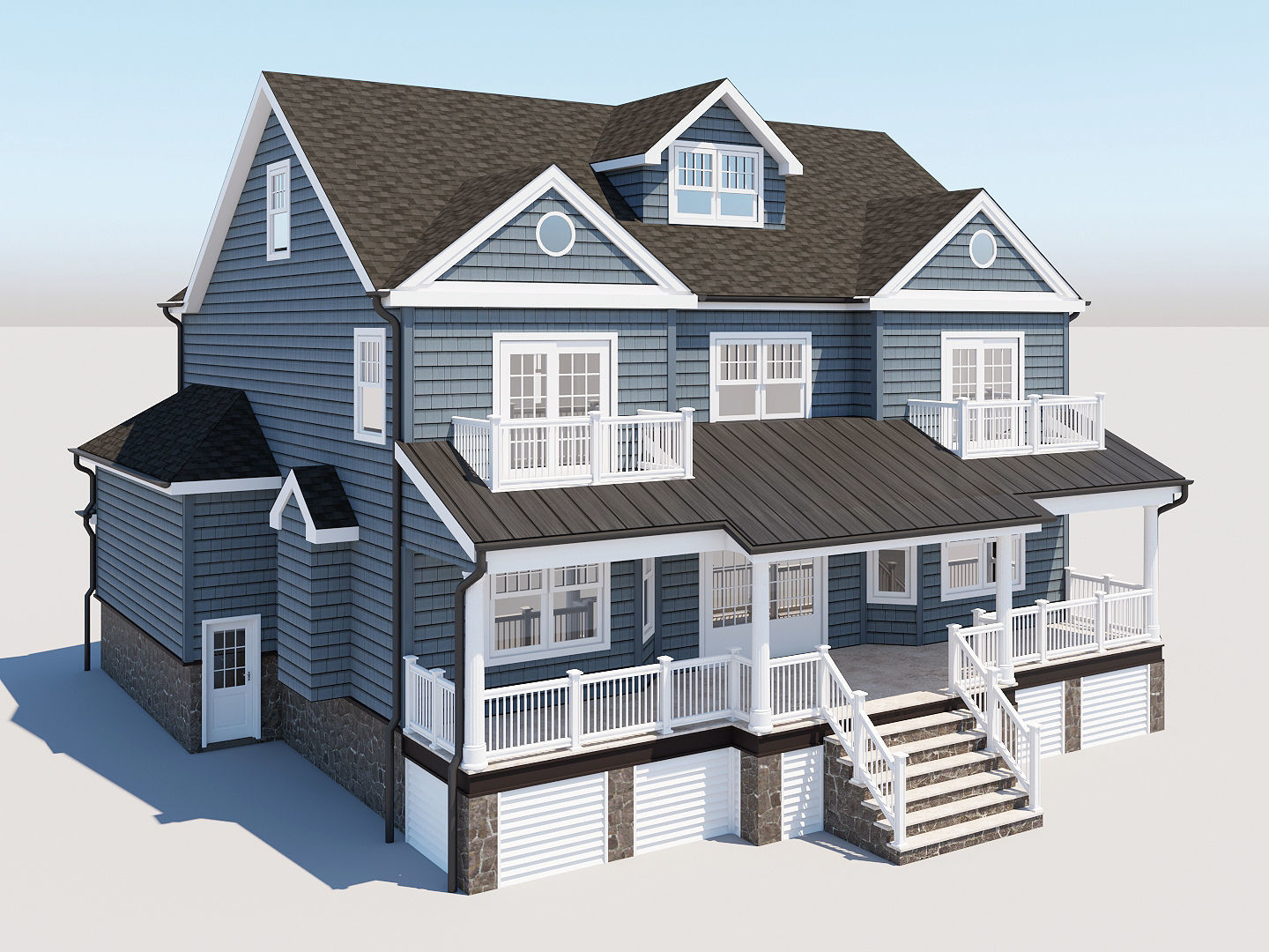 American house 3D model | CGTrader