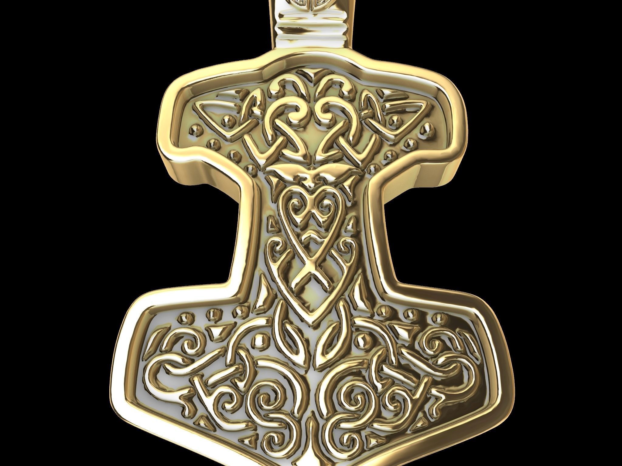 designer viking THOR HAMMER pendant 3D model 3D printable | CGTrader