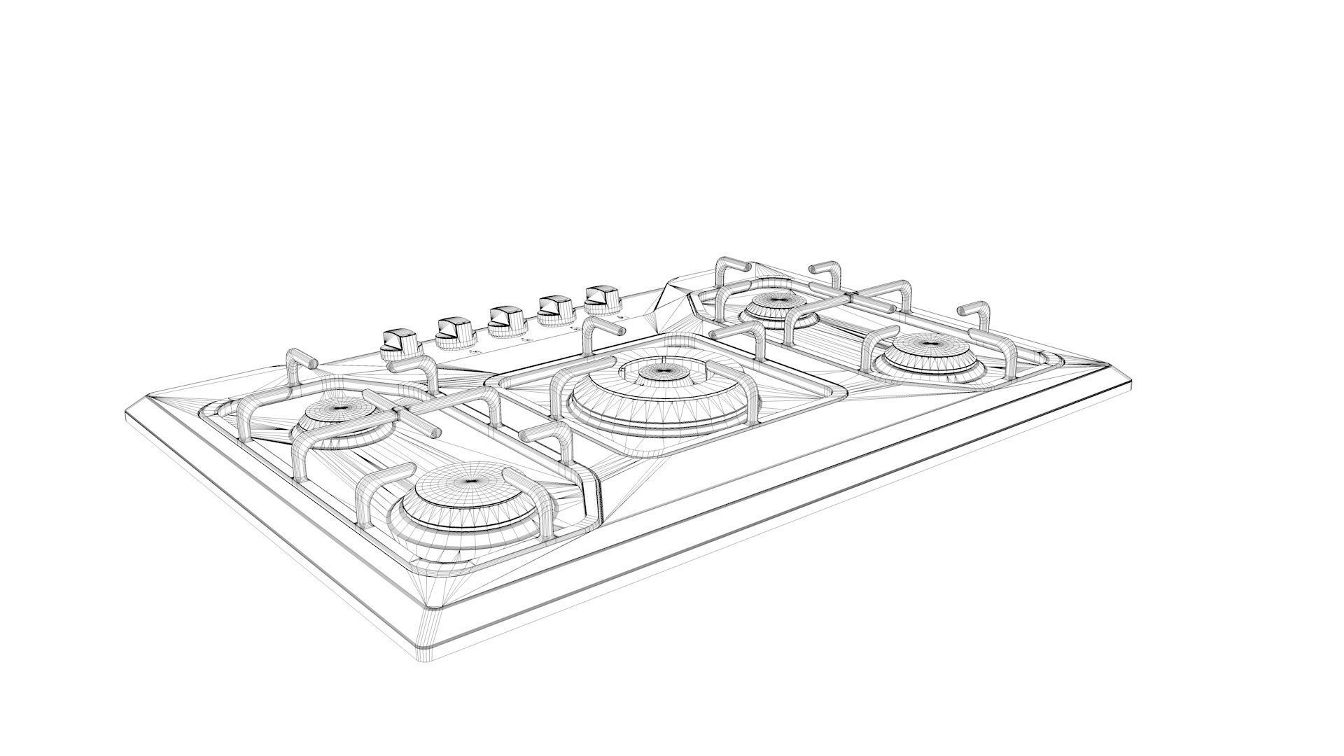 Gas Hob Cooktop 3D model | CGTrader