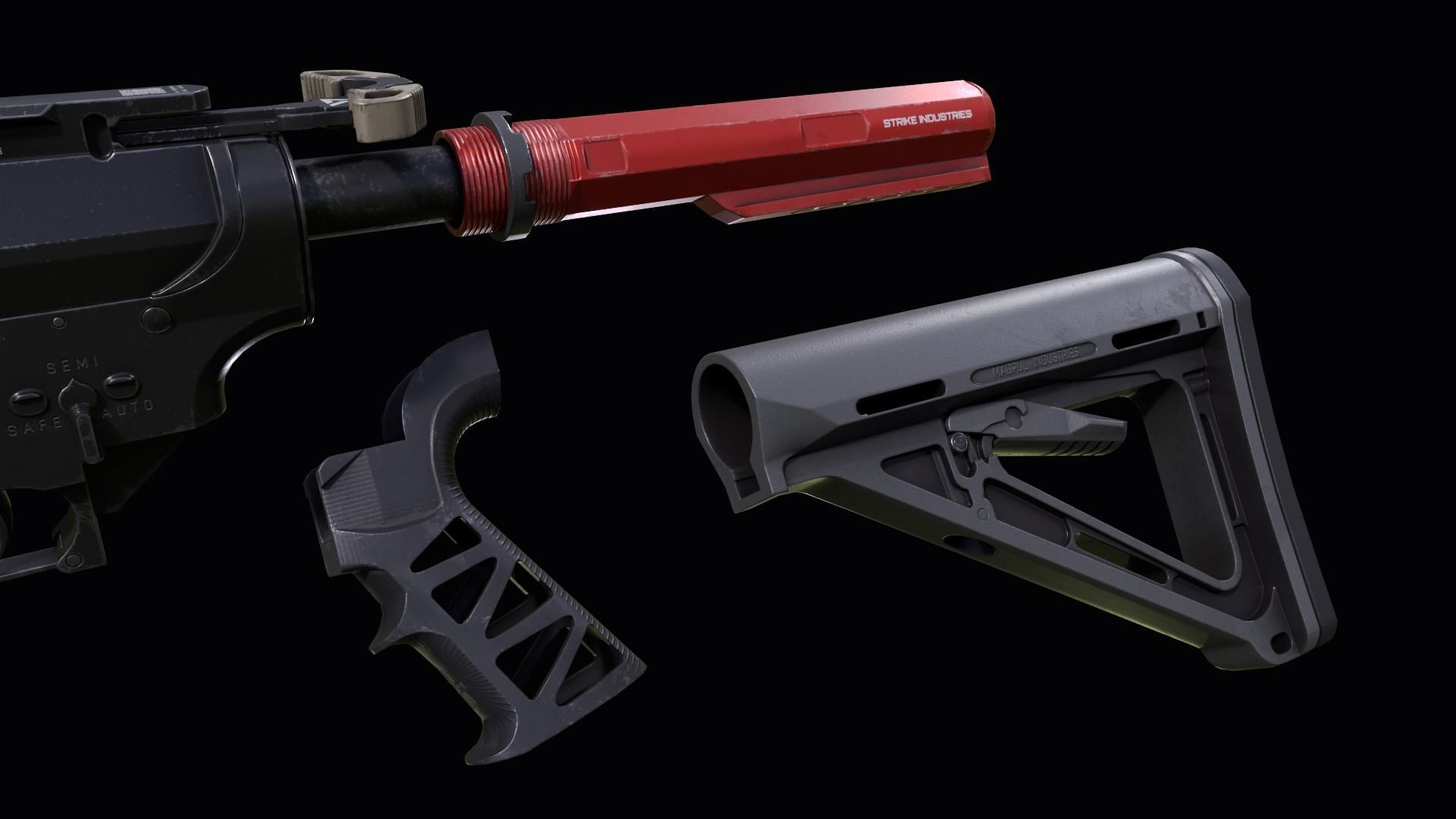 3D model Custom Colt M4A1 assault rifle VR / AR / low-poly | CGTrader